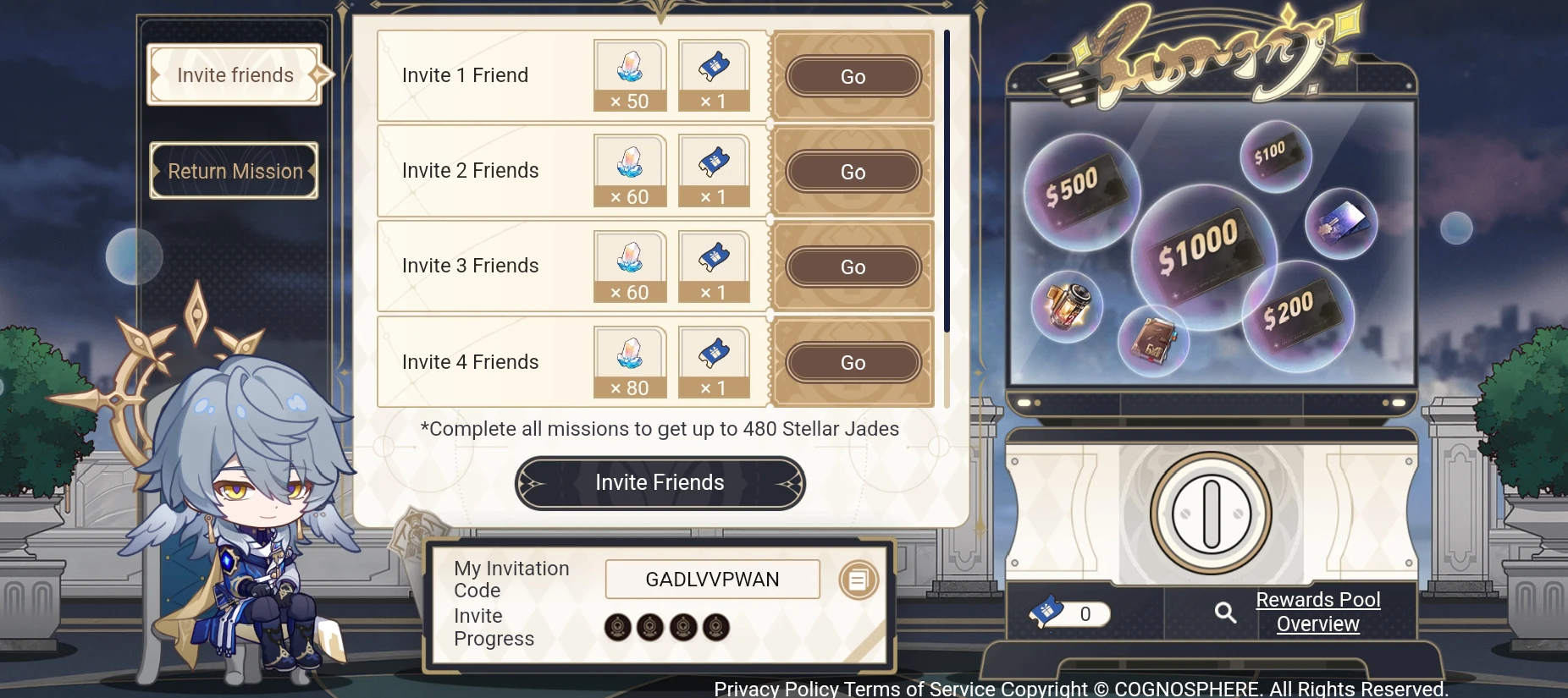 Invitation Code For Returning Player Honkai: Star Rail | HoYoLAB