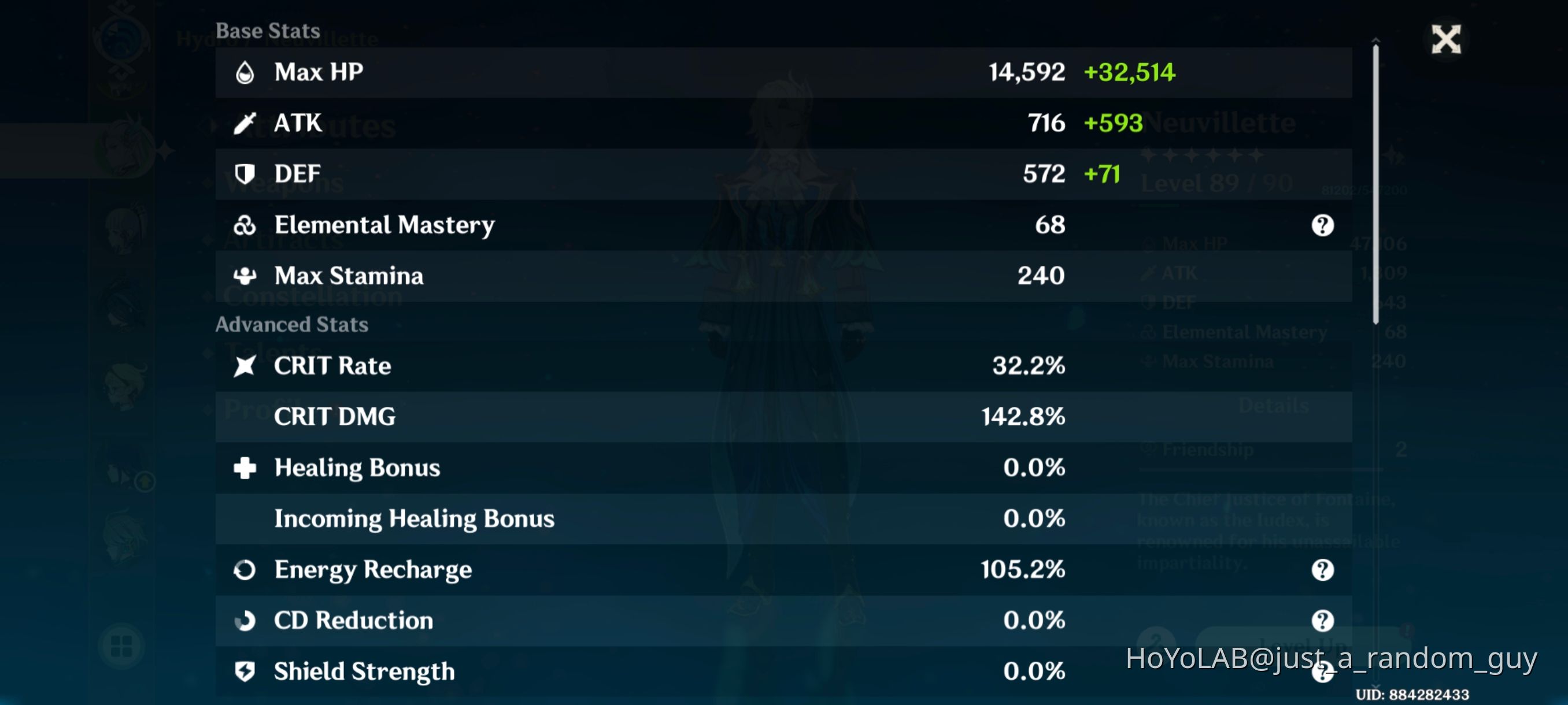 I need some help on my HP build neuvillette and what should I improve ...