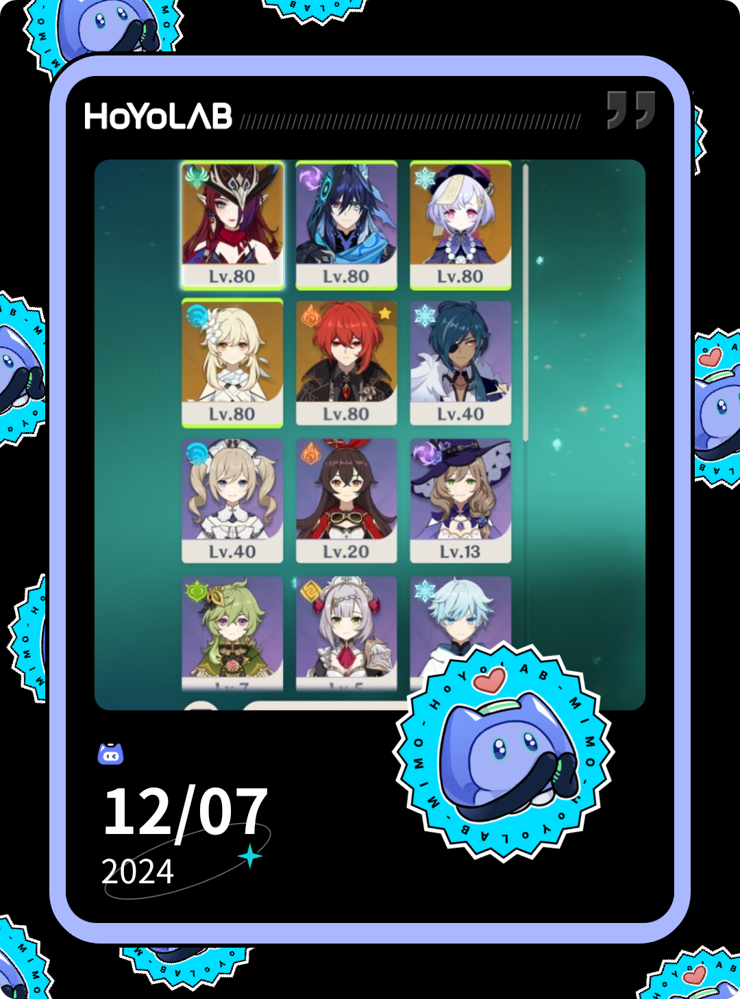 12/07 日記 -# キャラクター育成日記! Genshin Impact | HoYoLAB