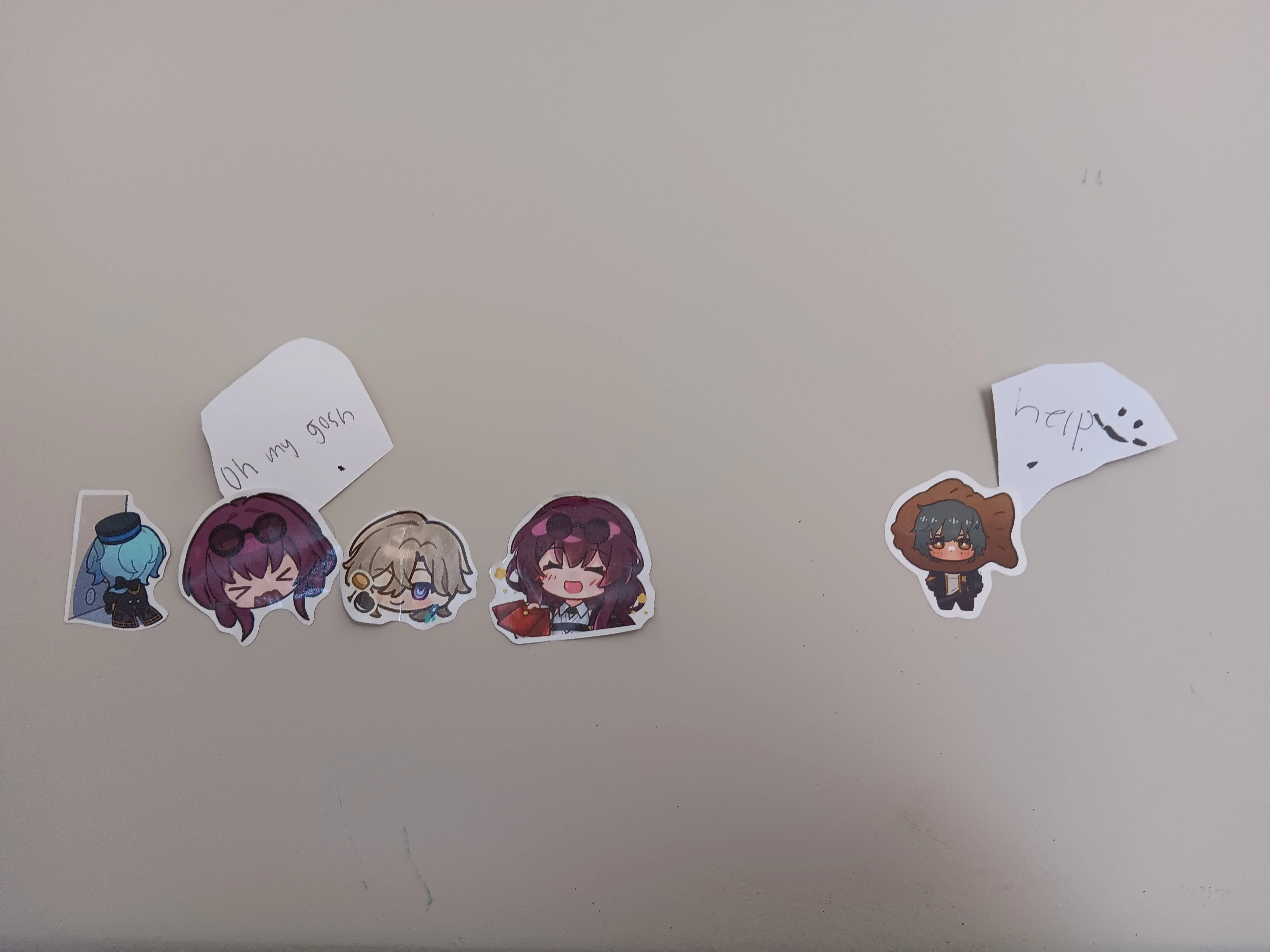 I gave my sister honkai starail stickers and this is what she did ...