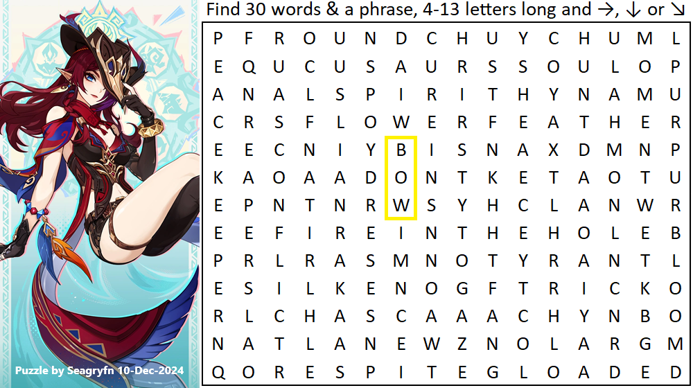 Word Games # 204 ~ Dec 10 ~ Happy Birthday, CHASCA !! Genshin Impact ...