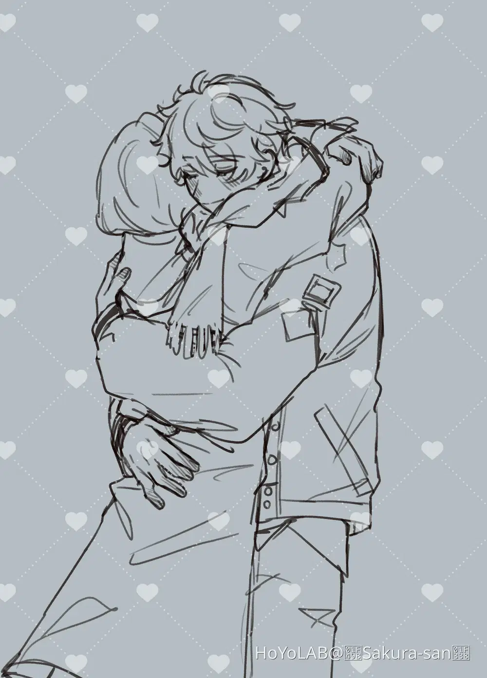 two people hugging reference