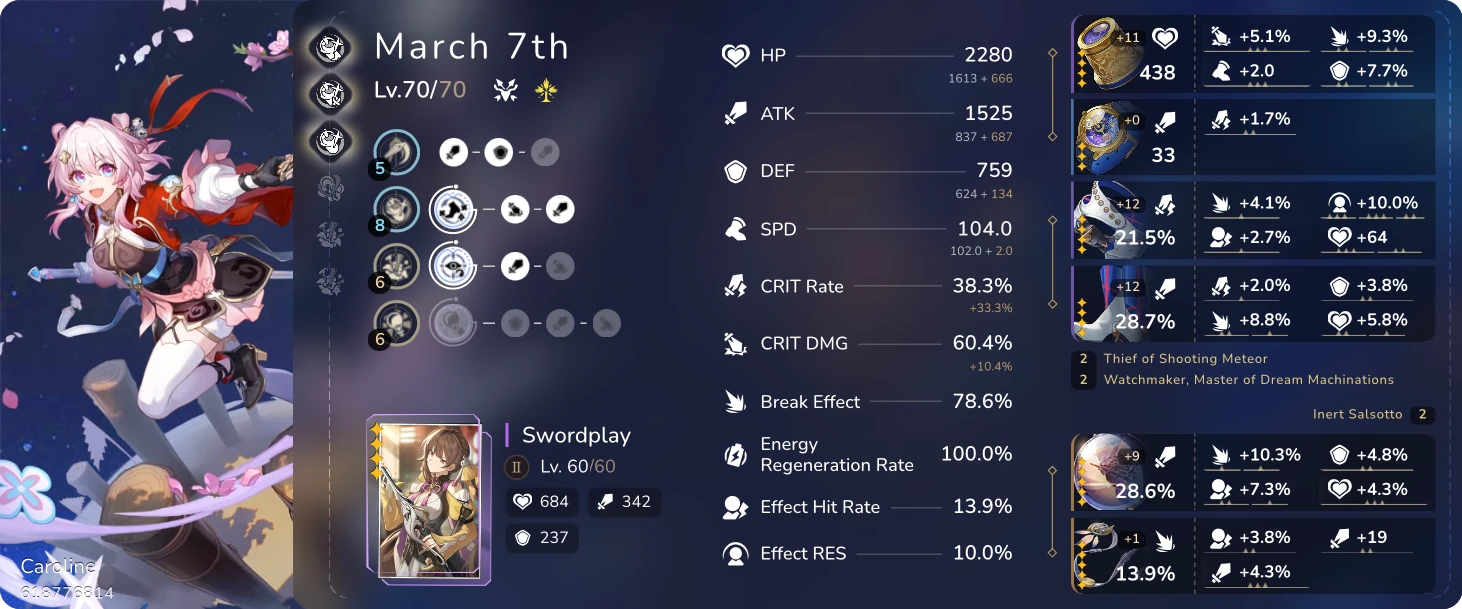 🌸 march 7th (hunt) build!! 🌸 Honkai: Star Rail | HoYoLAB