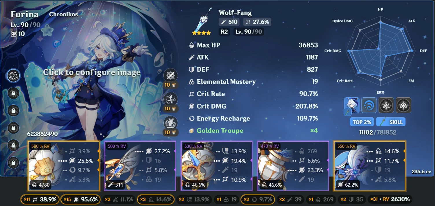 My Furina build is finally done! 🩵💙 Genshin Impact | HoYoLAB