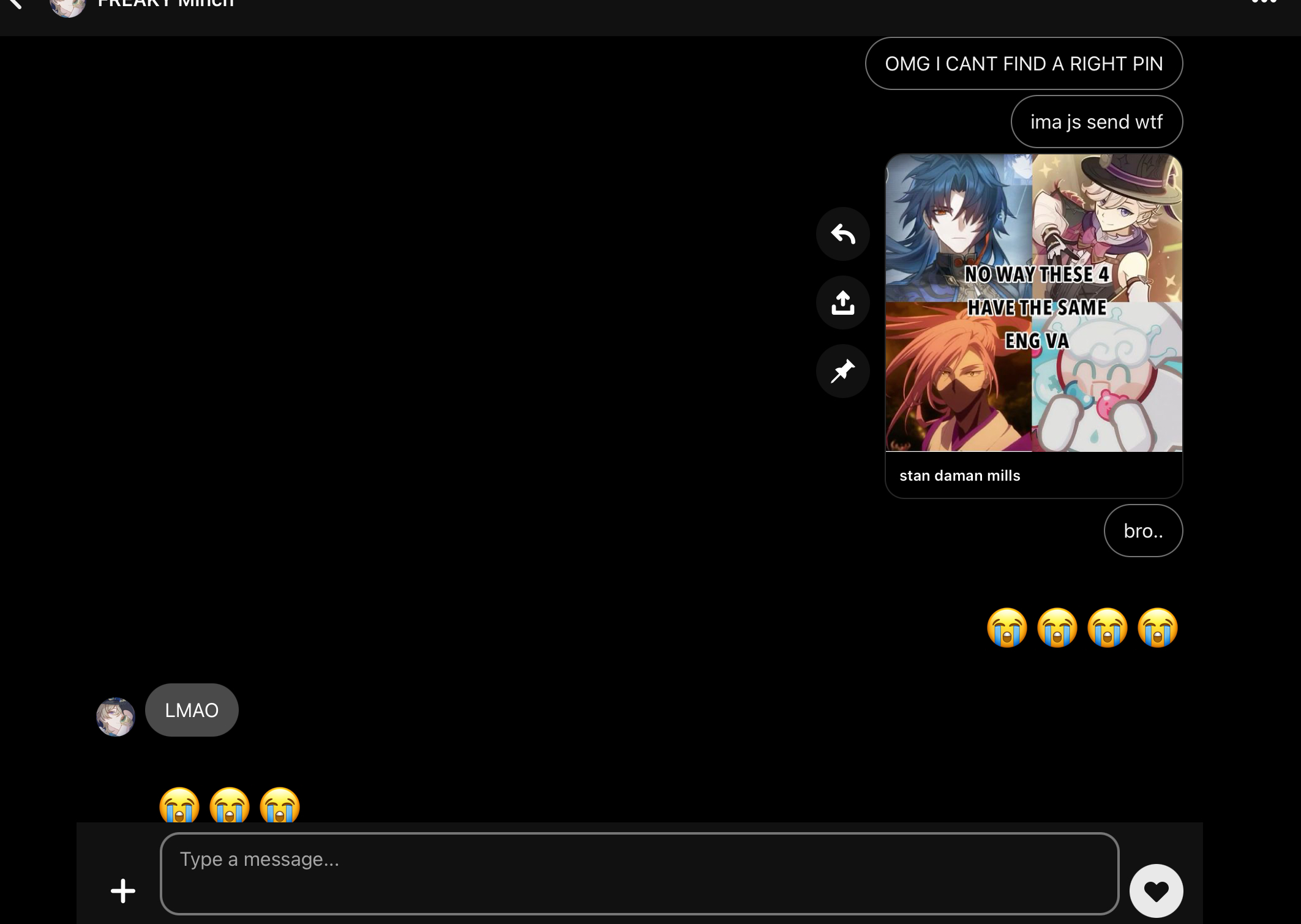 average interaction between me and mootie | HoYoLAB