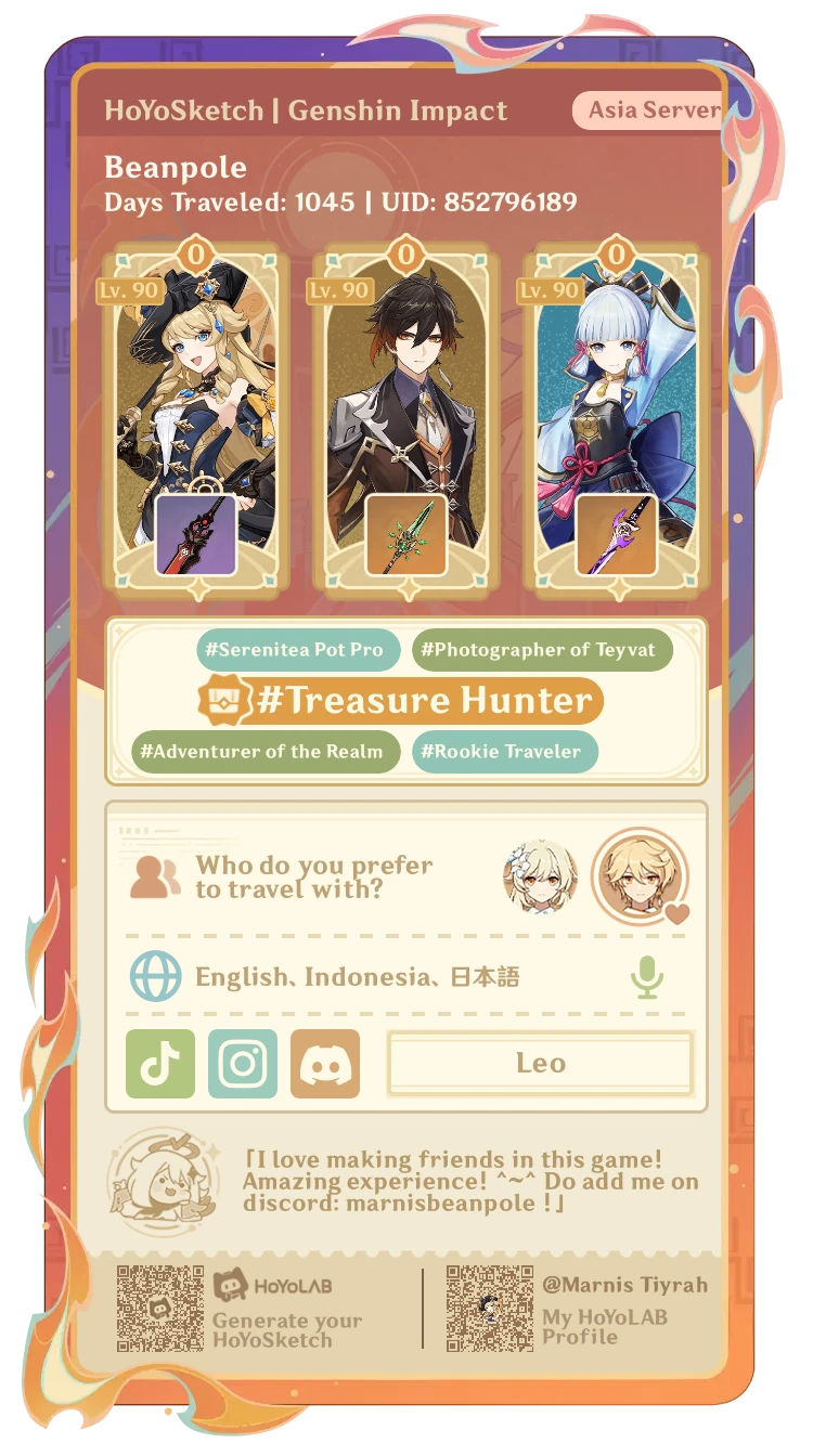 My Profile Genshin Genshin Impact | HoYoLAB