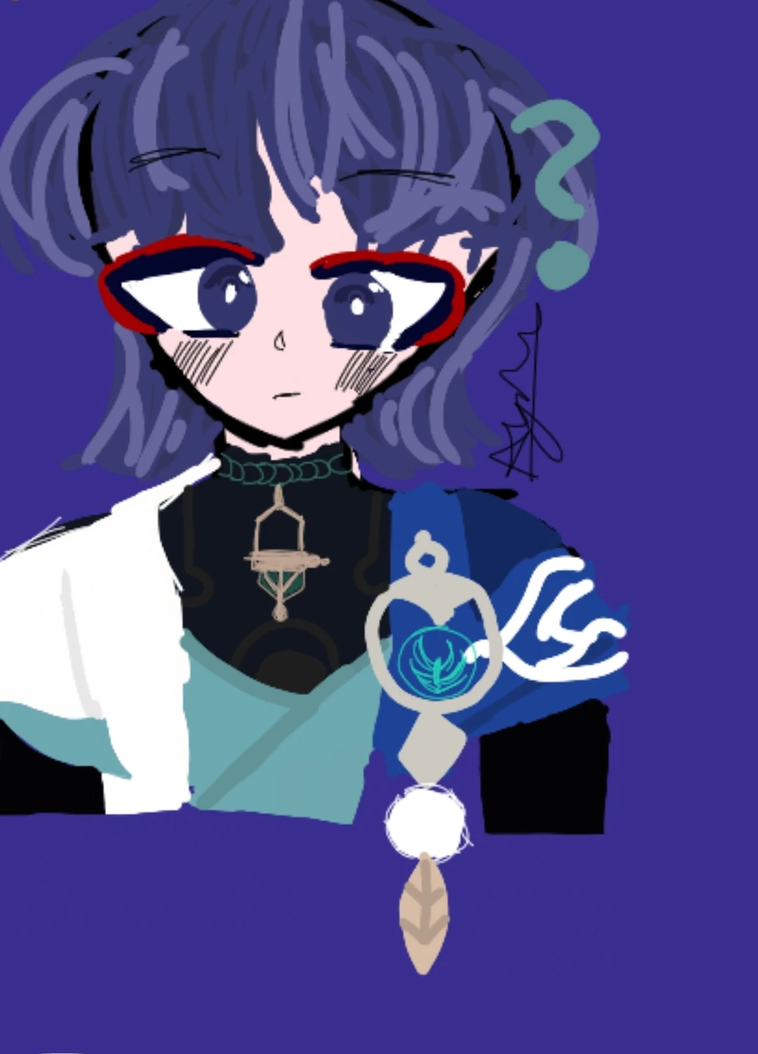 Wanderer fanart!!!! (I'm too lazy to do the vision properly) Genshin ...