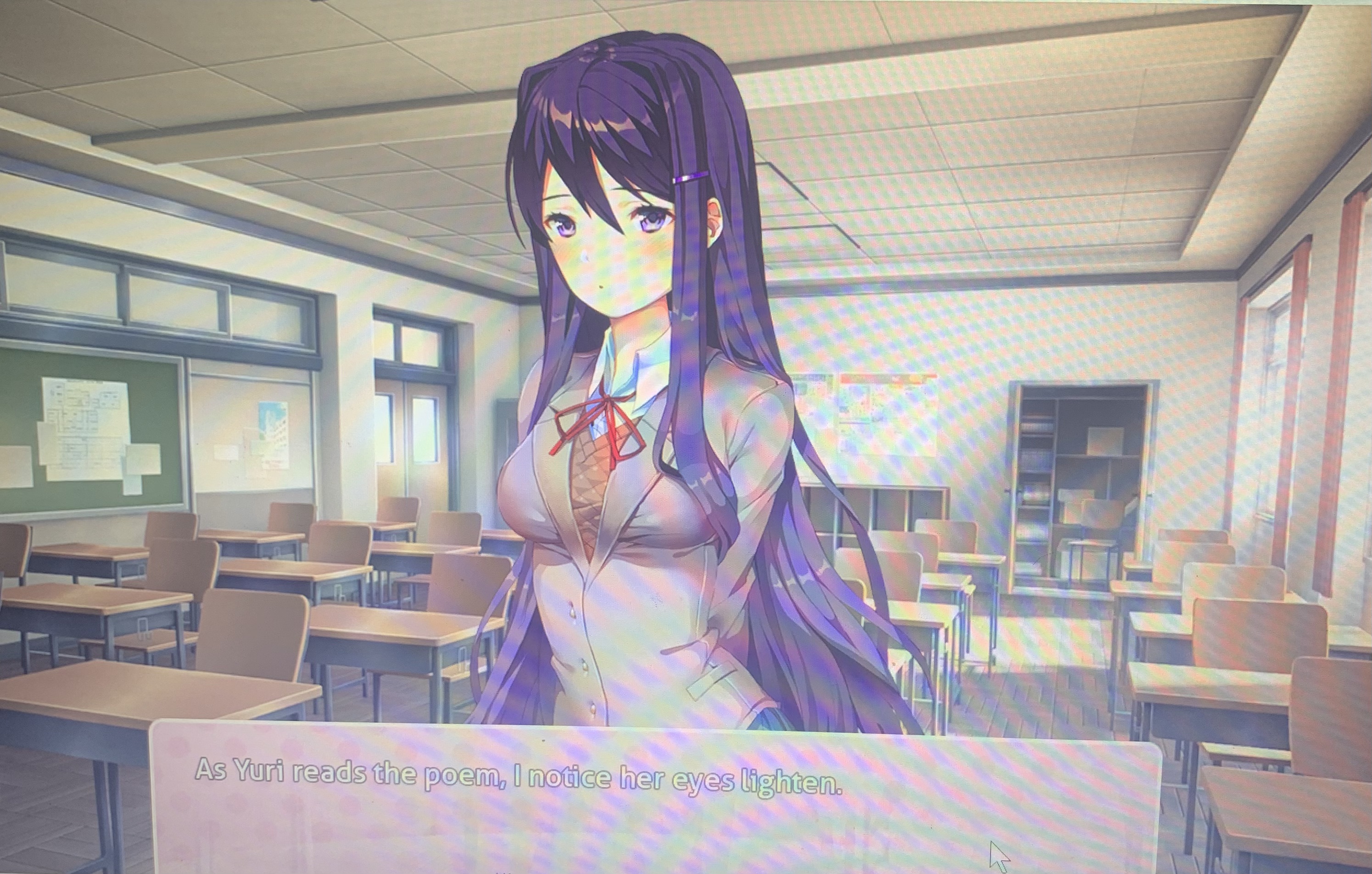 Playing ddlc for the first time! My fav is yuri! (Please don't tell me something happens to her ...