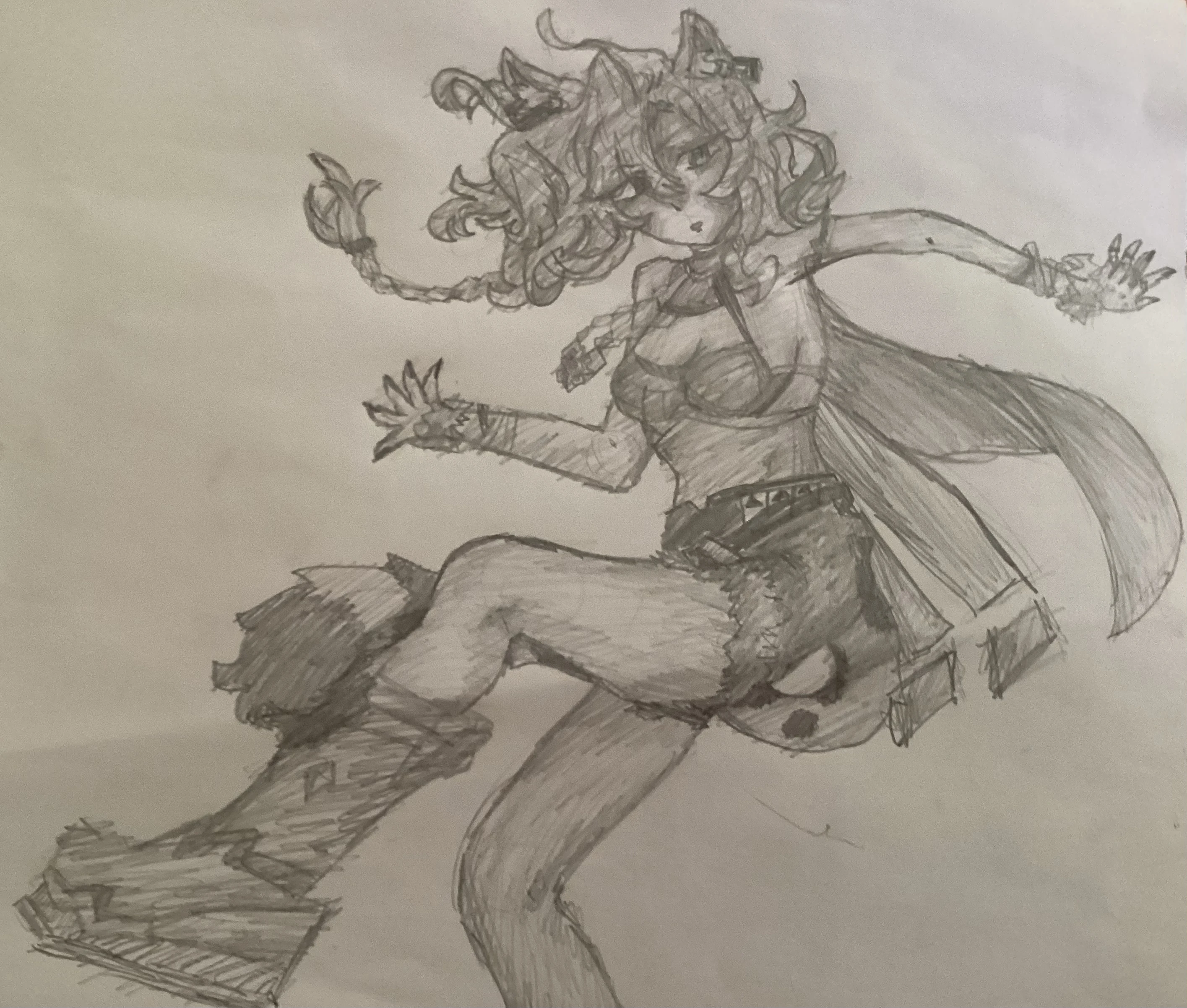 I recreated official Xilonen art but on paper Genshin Impact | HoYoLAB