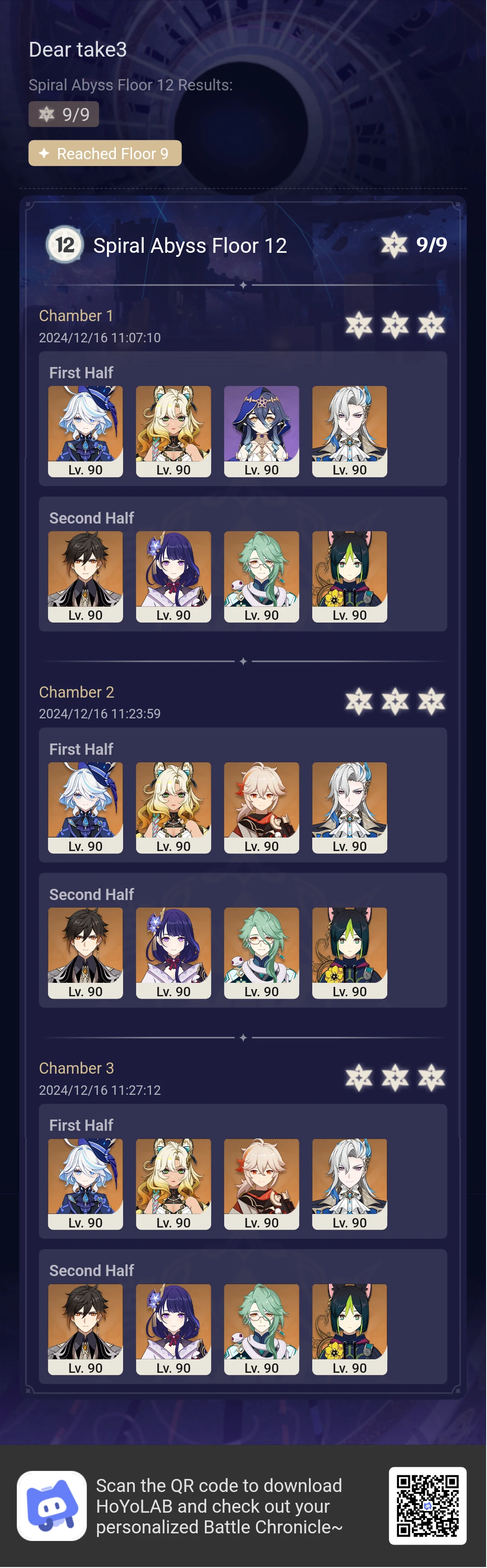 Ver.5.2 Spiral Abyss Floor 12 Star 9 Genshin Impact | HoYoLAB