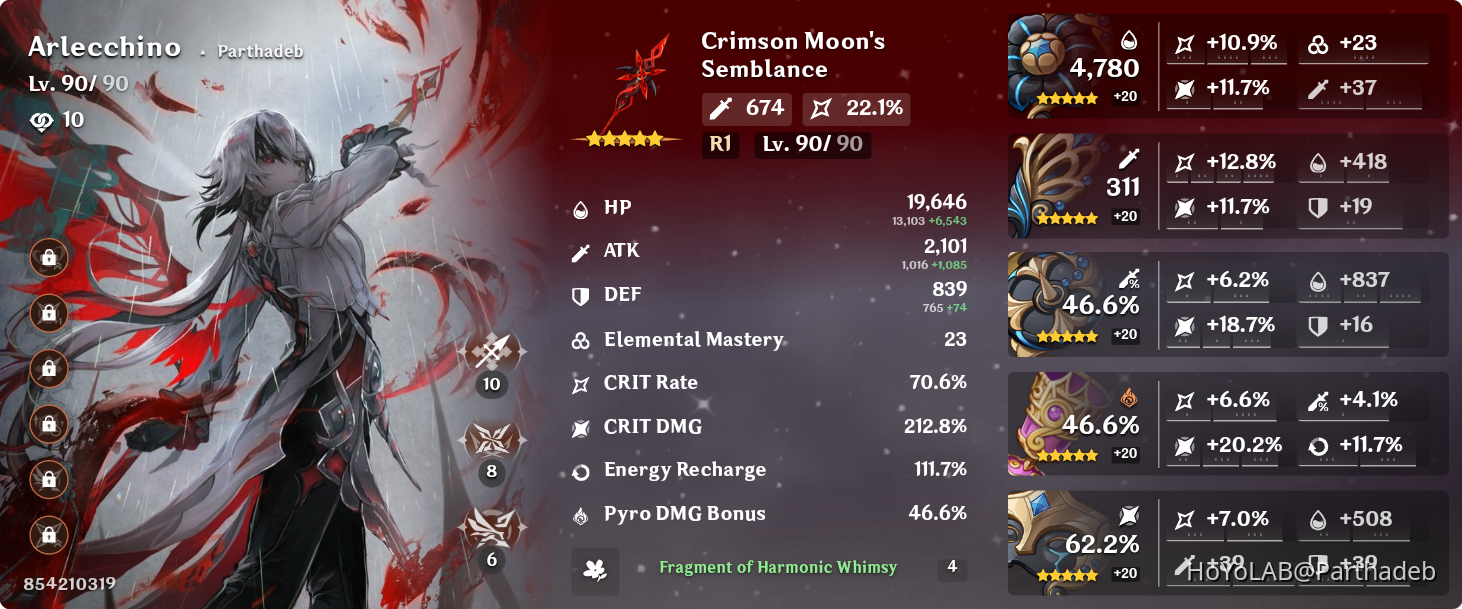 My Arlecchino Build Genshin Impact | HoYoLAB