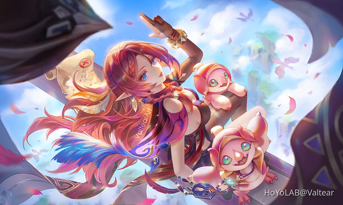 Chasca and the Qucusaurus chicks Genshin Impact | HoYoLAB