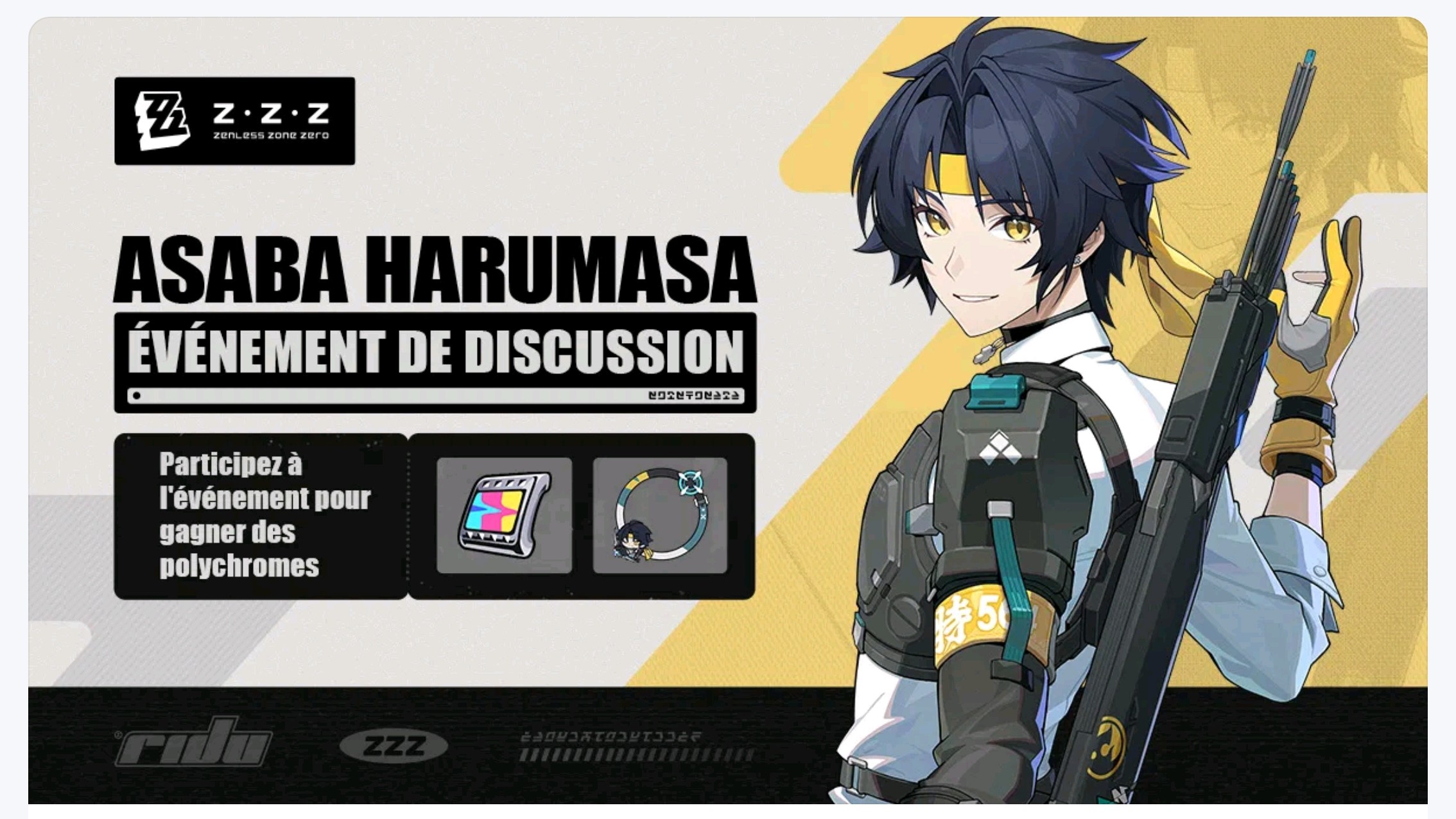 Évènement : discussion d'Harumasa (cadre d'avatar) Zenless Zone Zero ...