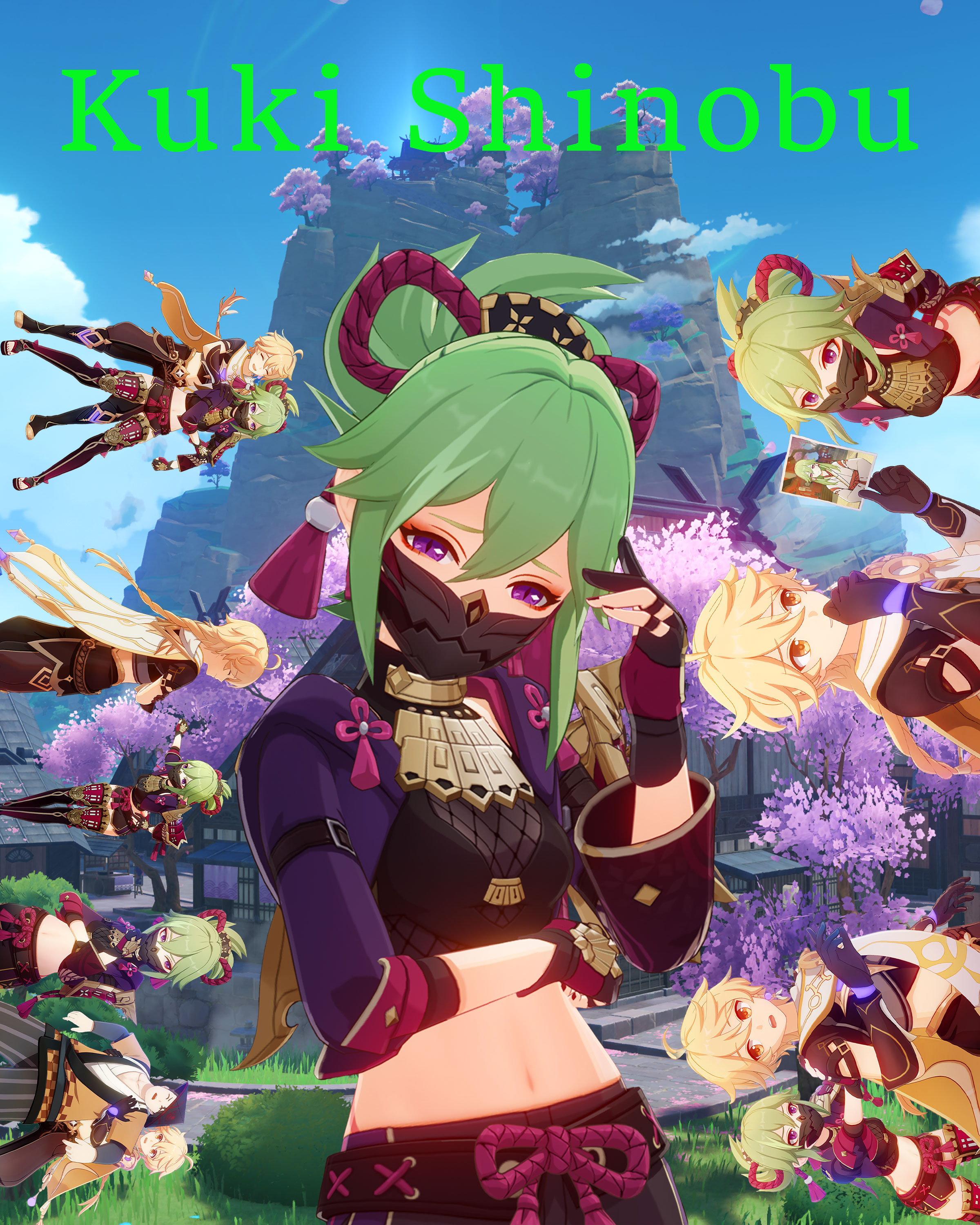 Kuki Shinobu Hangout Collage Genshin Impact | HoYoLAB