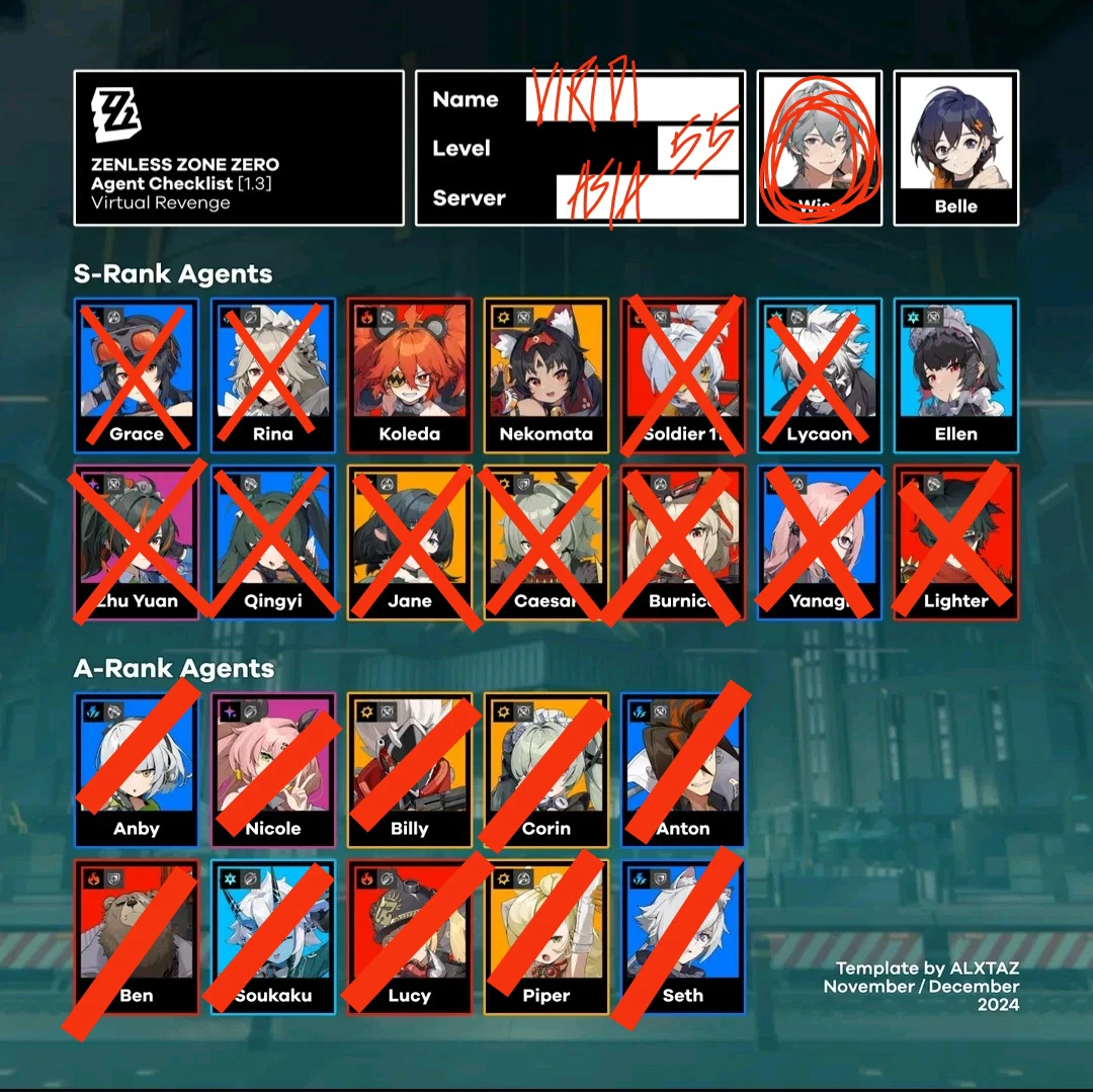 ZZZ Agent Checklist Zenless Zone Zero | HoYoLAB