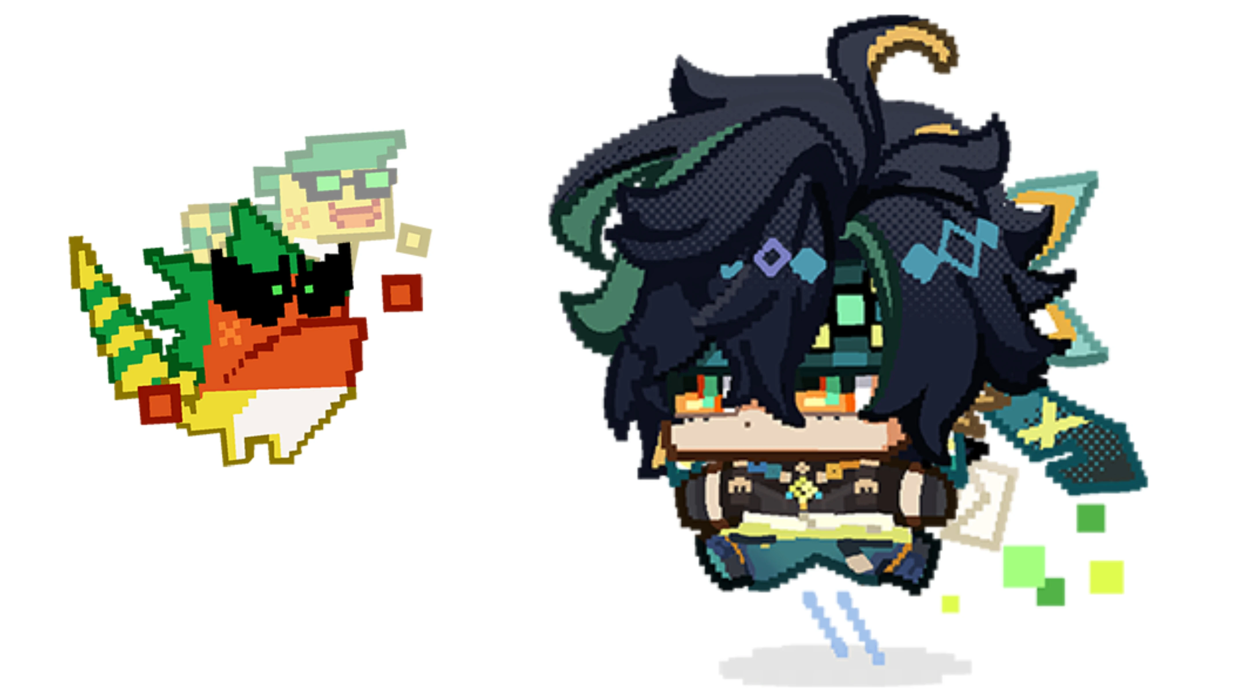 Kinich and Ajaw in a pixel game! Genshin Impact | HoYoLAB