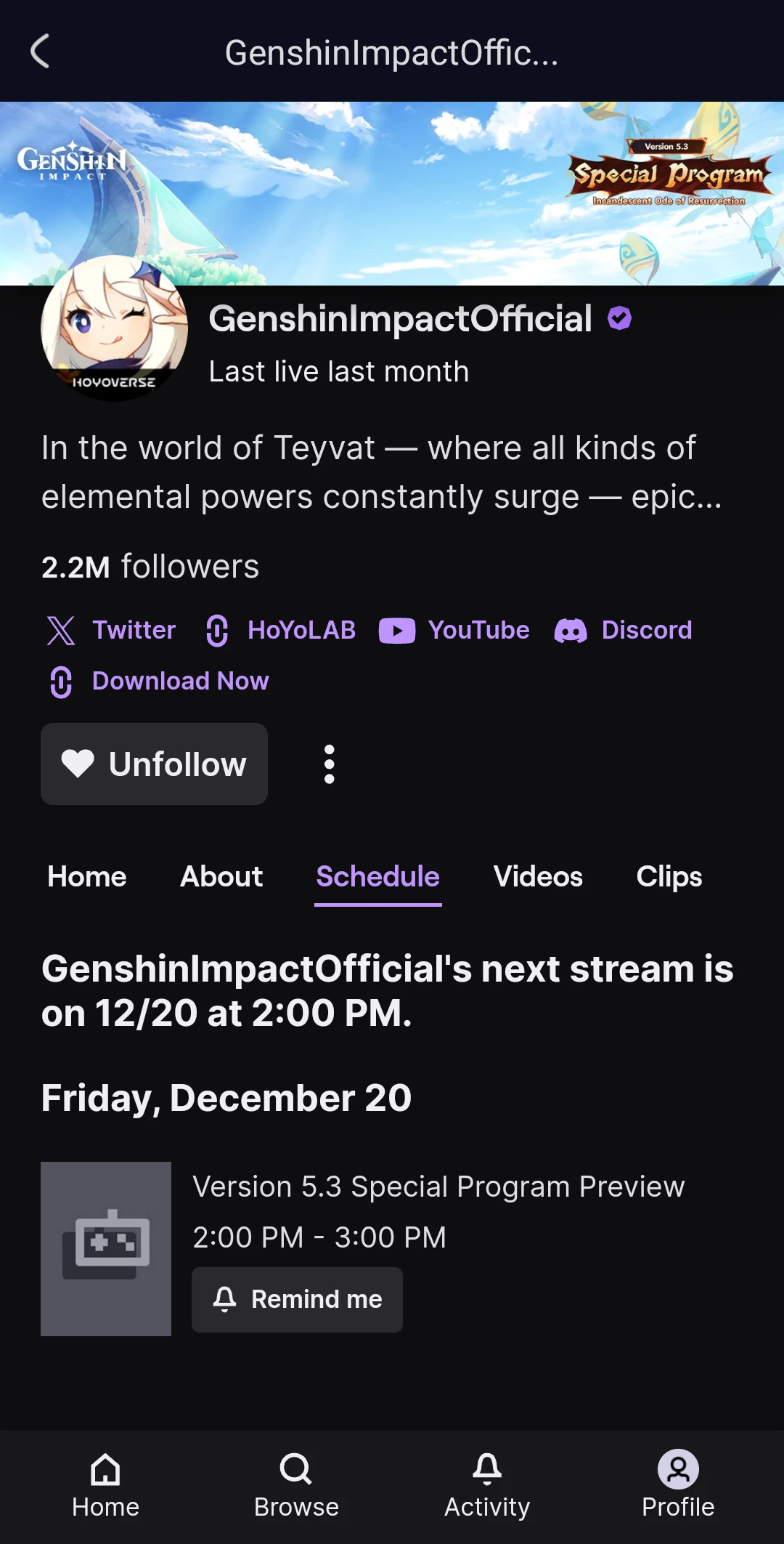 Genshin Impact Official Stream Schedule Genshin Impact | HoYoLAB