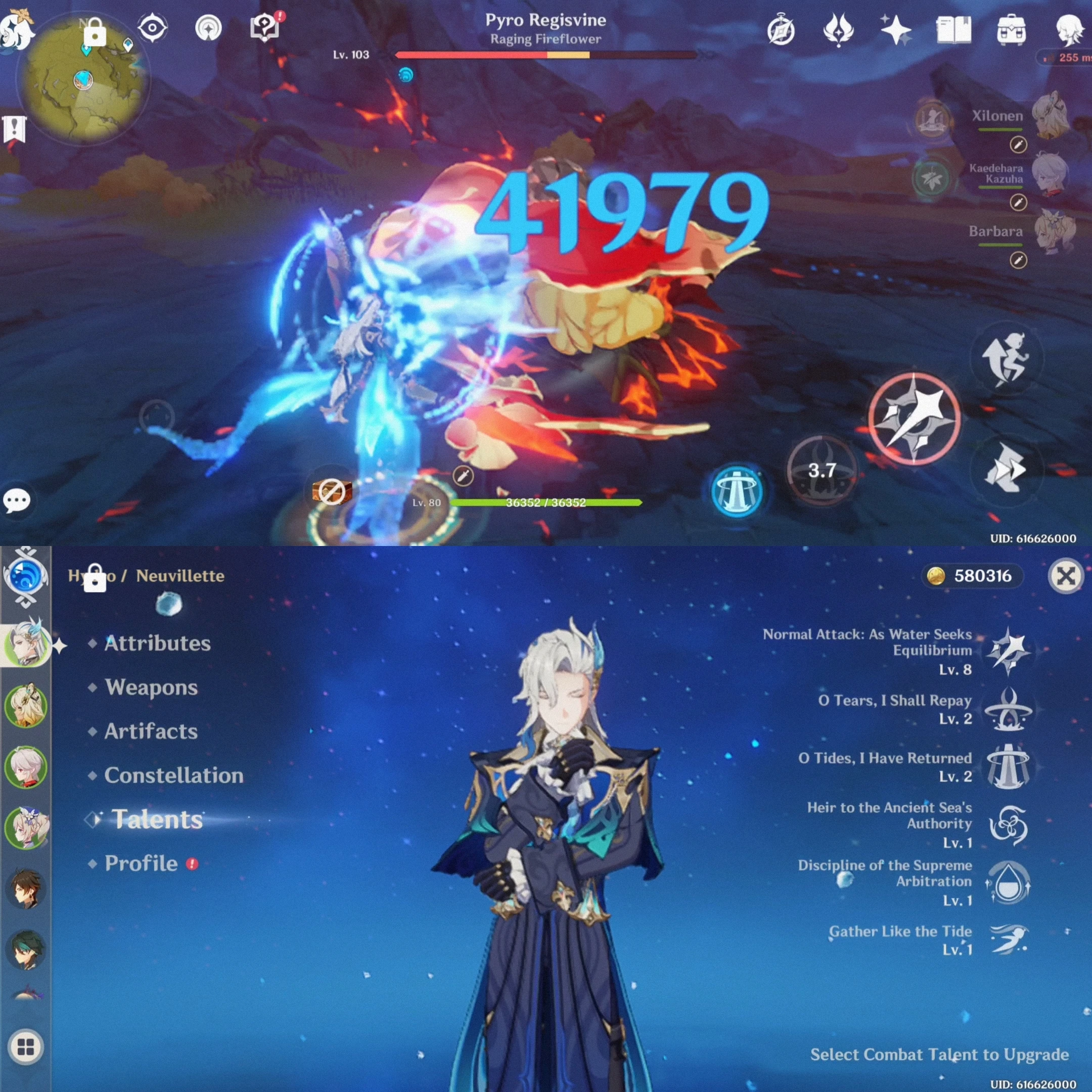 Neuvi Talent LV comparison 8/9/10/11 Genshin Impact | HoYoLAB