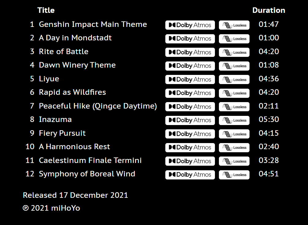 It's been 3 years since miHoYo released Dolby Atmos Mix of Genshin ...
