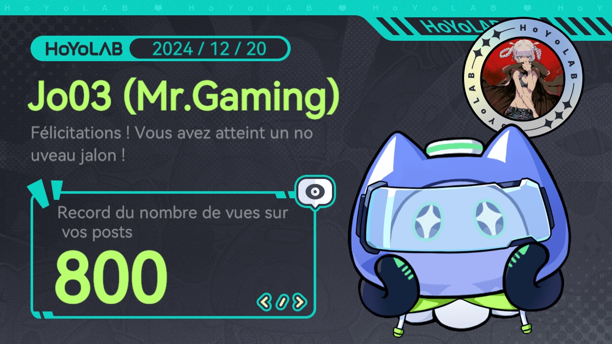 Eh bah les 1000 vues au total sur mon compte avance à grand pas | HoYoLAB