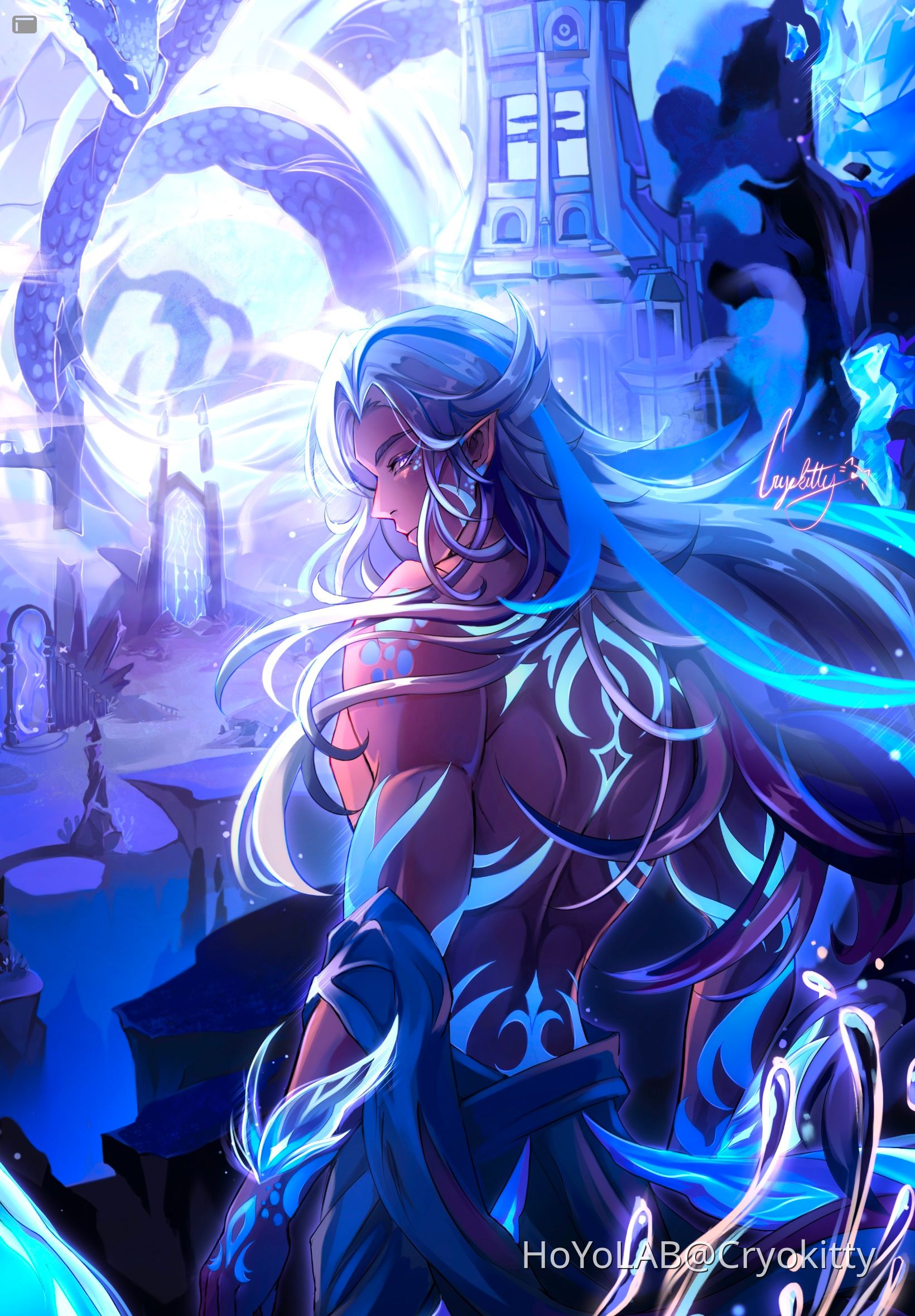 Neuvillette Fanart 🩵💙🐉 Genshin Impact | HoYoLAB