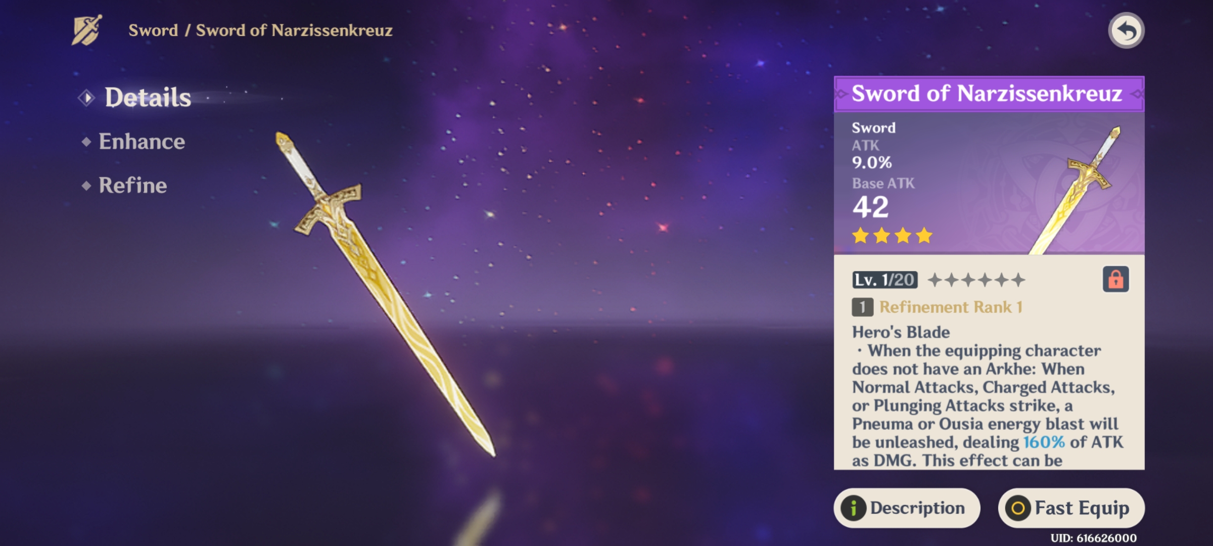 Best in Slot sword for traveller right now, 100k per charged atk ...