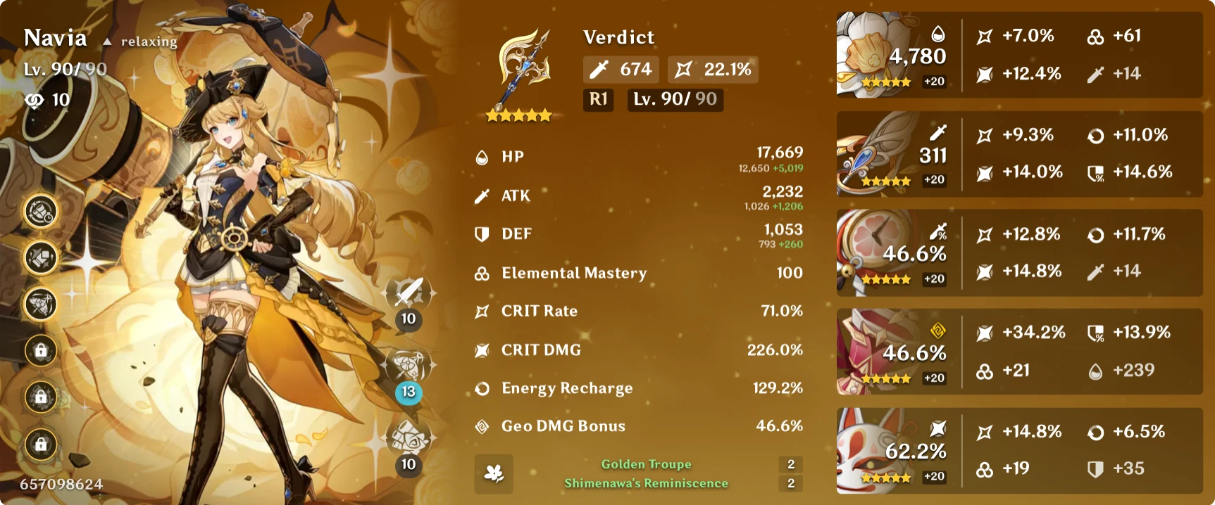 1 year of building navia! Genshin Impact | HoYoLAB