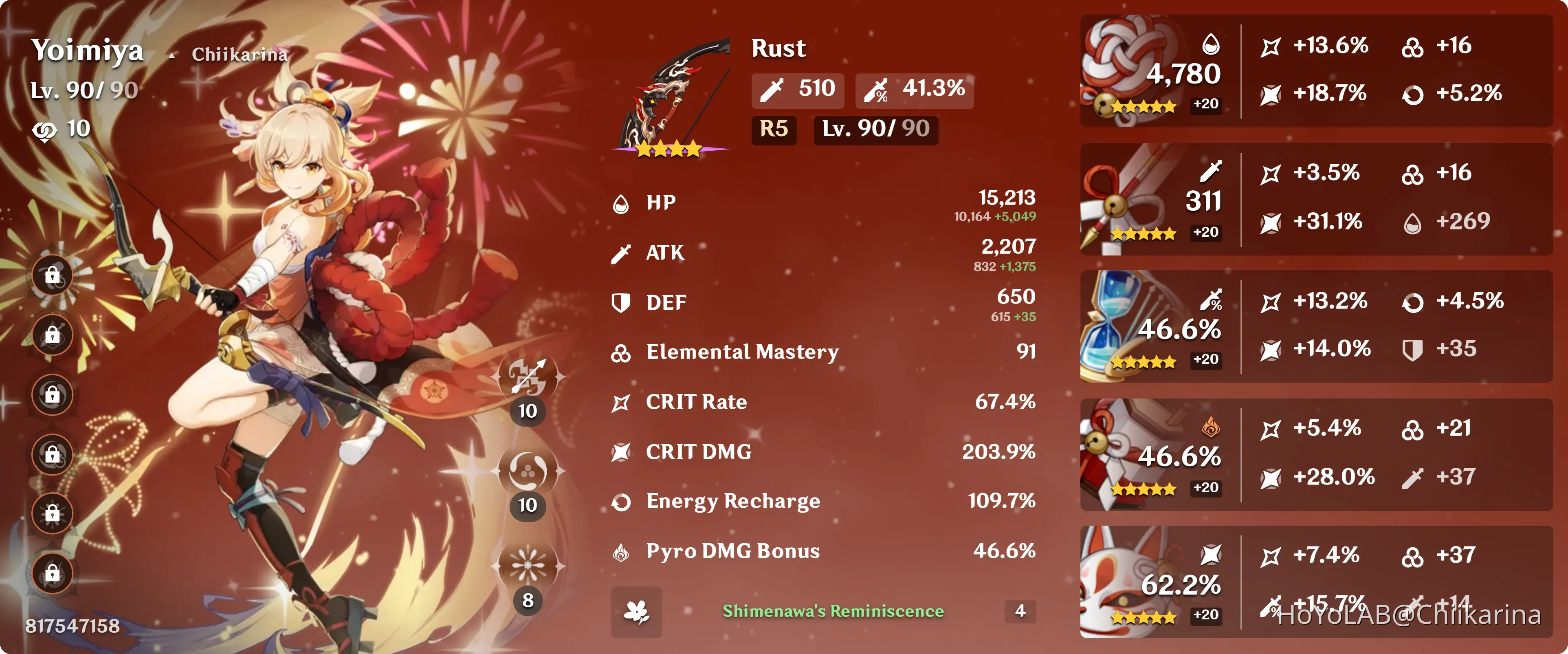 My Yoimiya Build Genshin Impact | HoYoLAB
