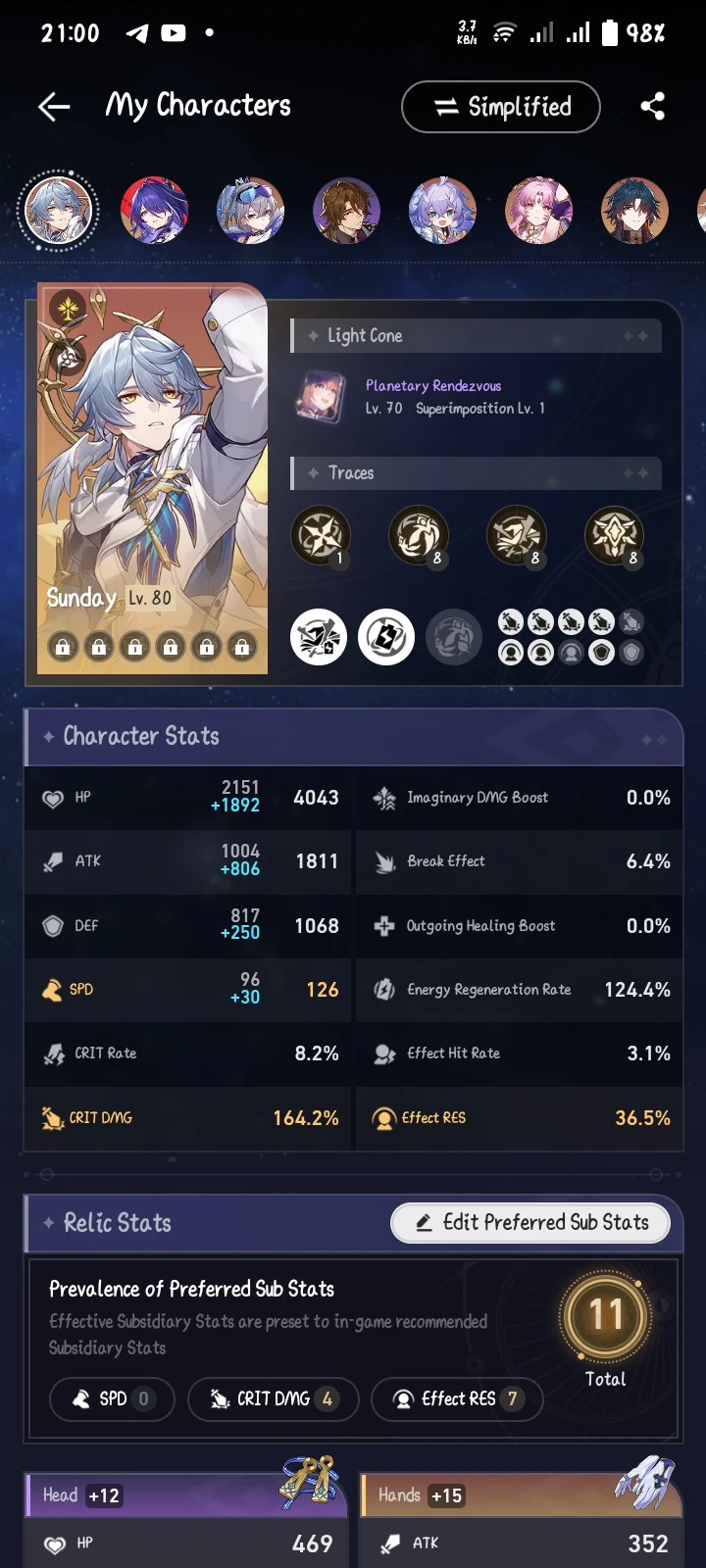 Are my Sunday stats it good??? Honkai: Star Rail | HoYoLAB