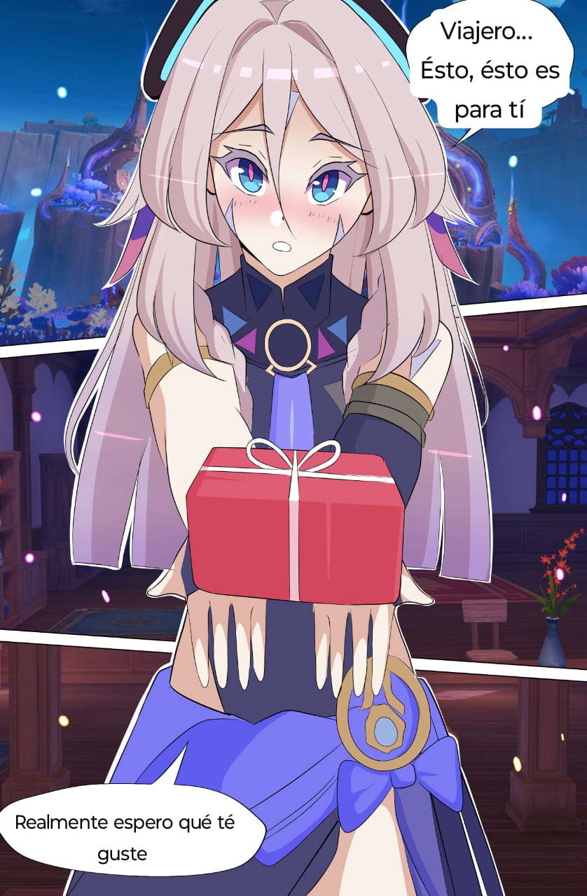 Mini cómic "Feliz navidad" de Aether x Citlali Genshin Impact | HoYoLAB