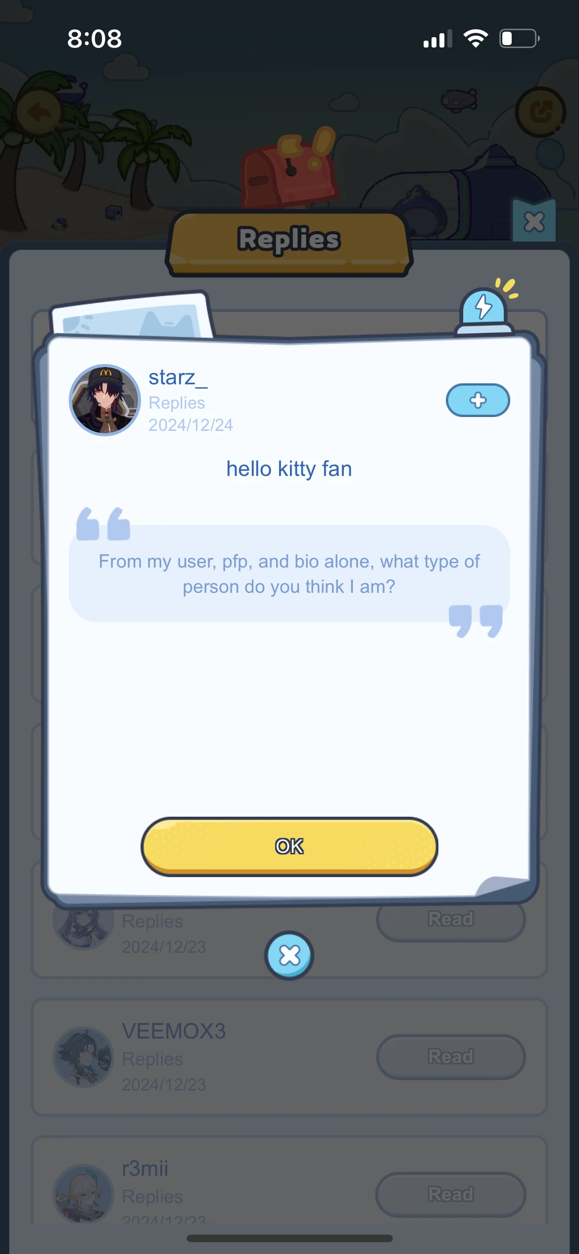 Day 7 of asking people what type of person they think I am from my user ...