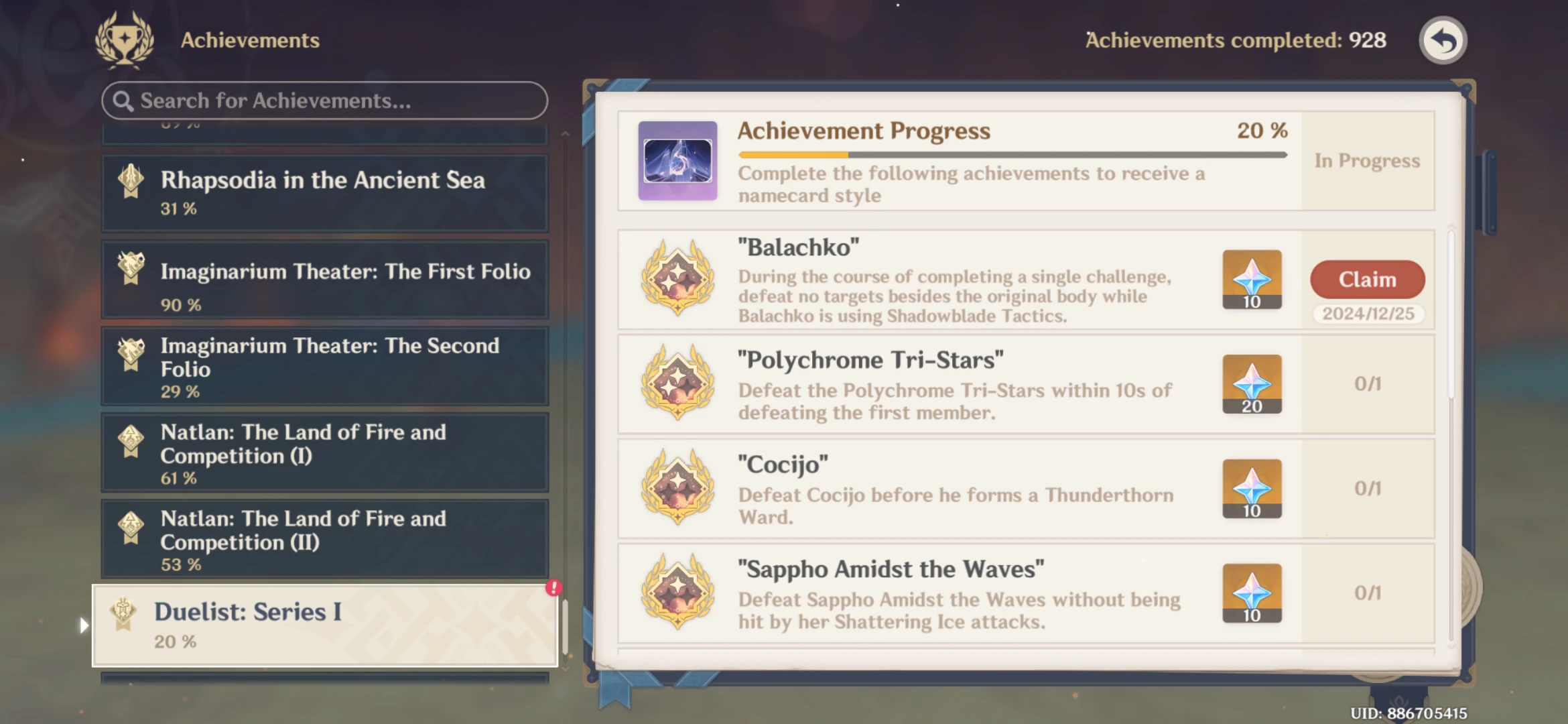 Balachko achievement 2 acquired >:) Genshin Impact | HoYoLAB