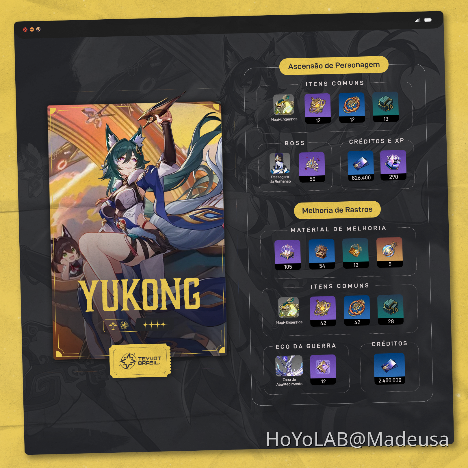 Honkai: Star Rail | Ascensão de Personagem Yukong ( ) Honkai: Star Rail ...