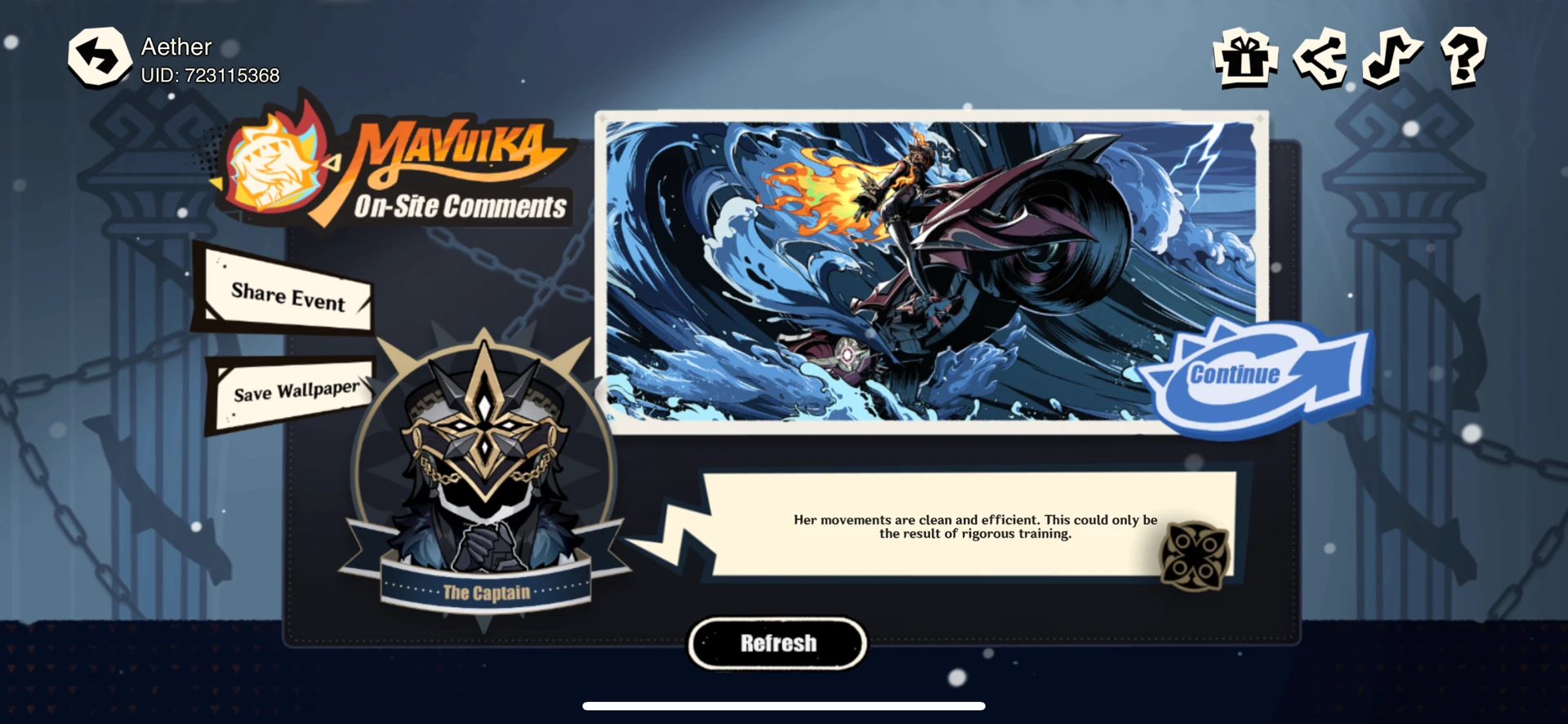 Capitano in the new mauvika web event Genshin Impact | HoYoLAB