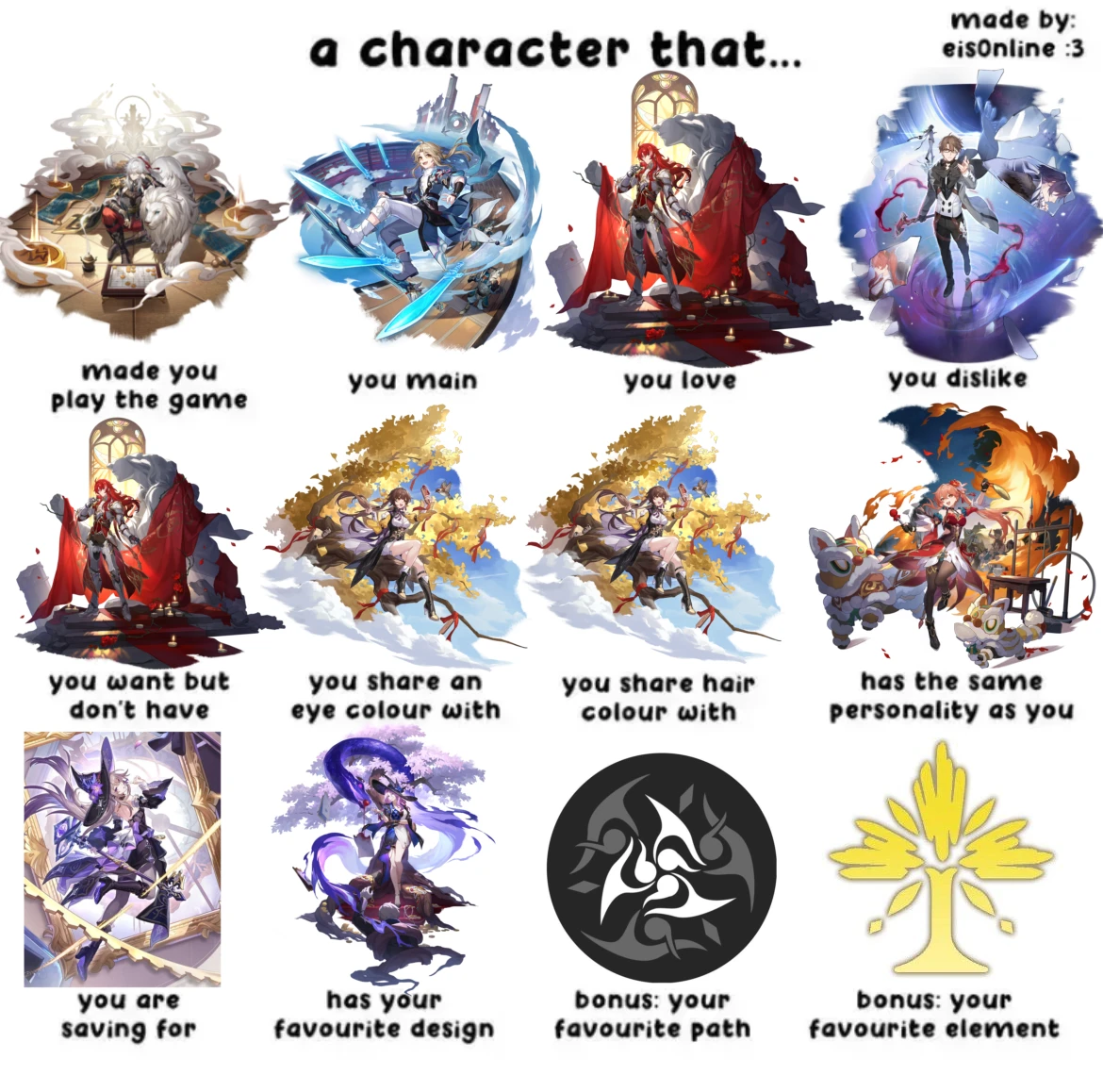 HSR Characters bingo! Honkai: Star Rail | HoYoLAB