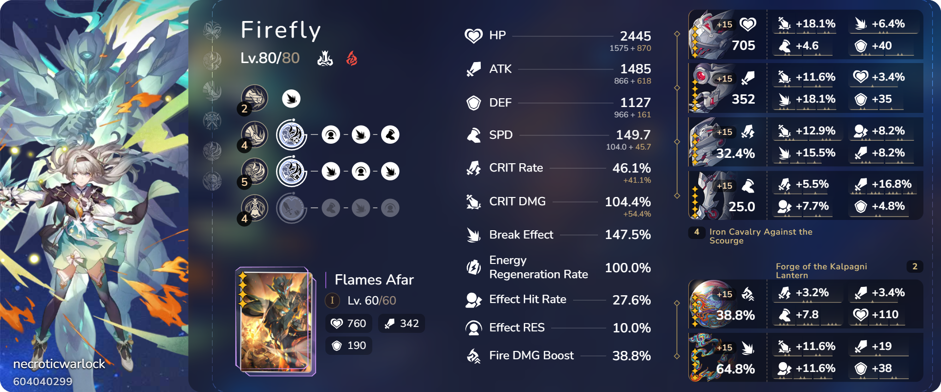 here is the stats for my firefly team Honkai: Star Rail | HoYoLAB
