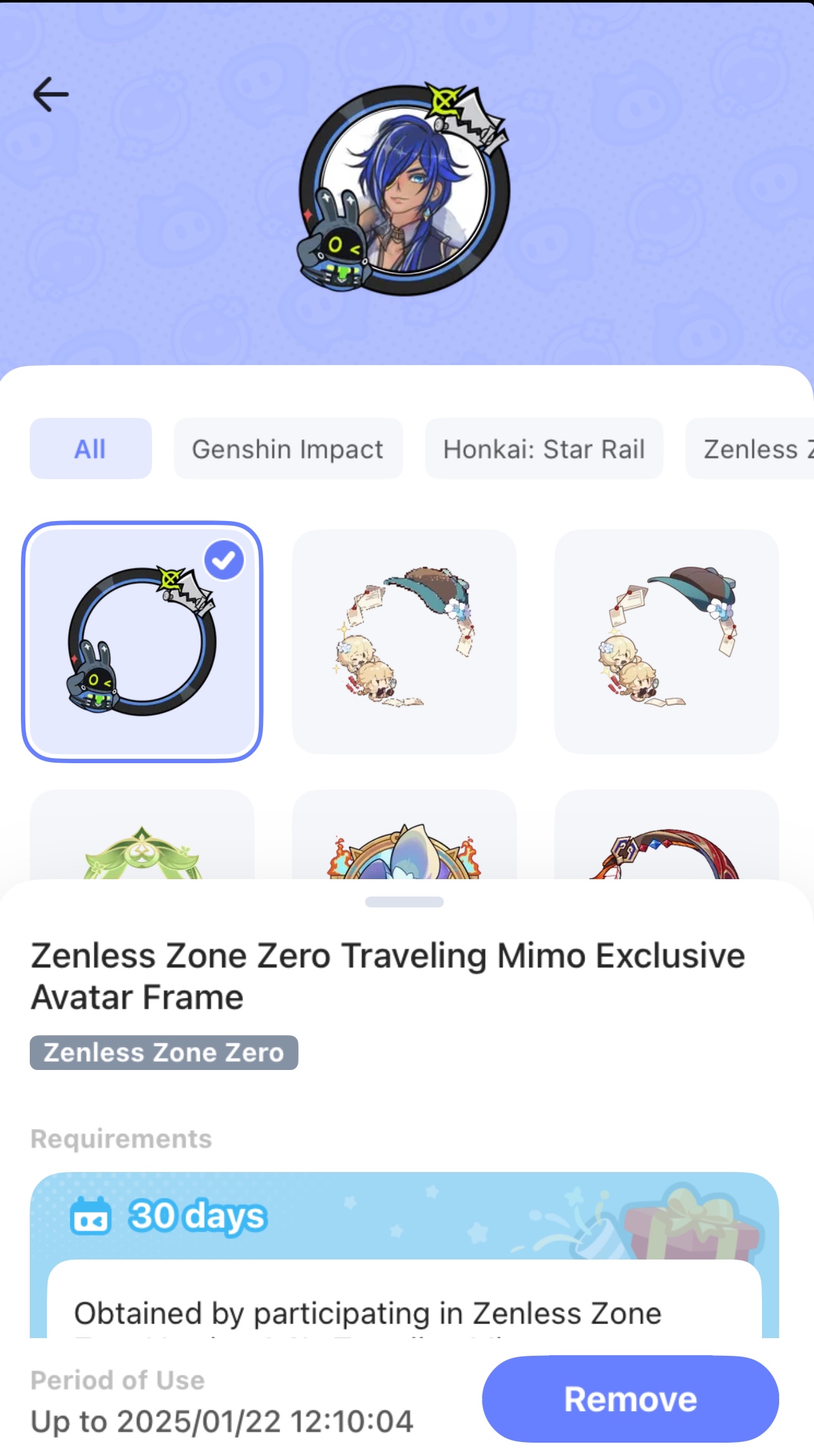 ZZZ Traveling Mimo 5 | Frame Collection #155 #171 Zenless Zone Zero | HoYoLAB