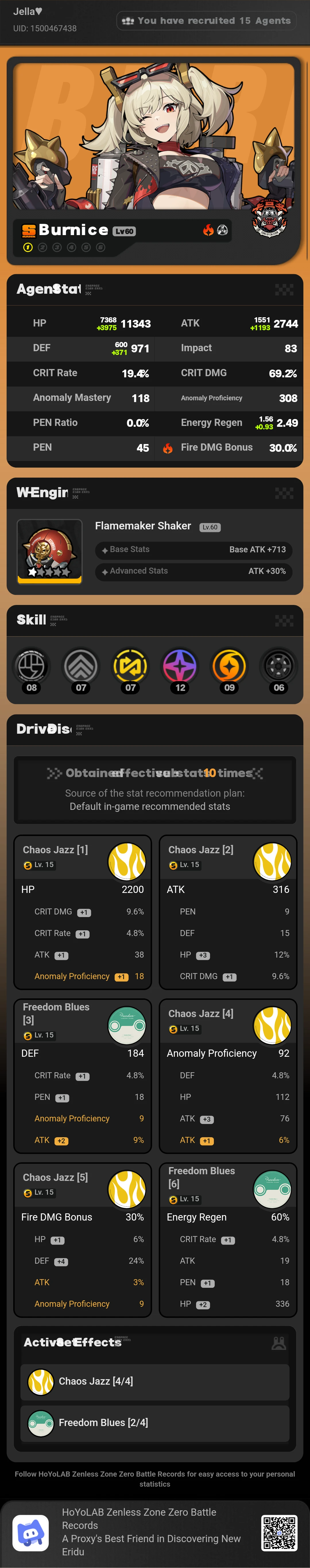 Are my Burnice stats ok like this? Zenless Zone Zero | HoYoLAB