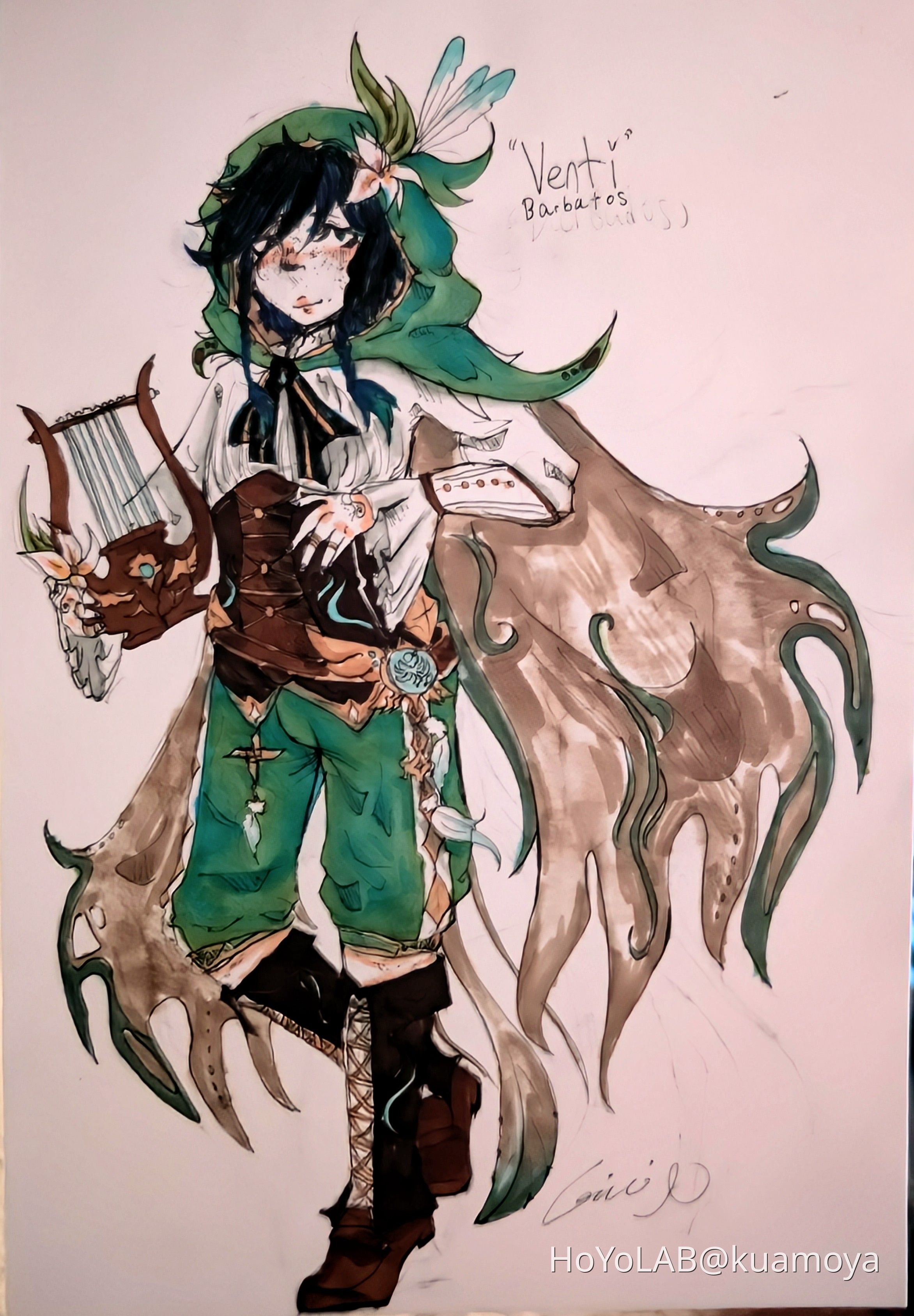 Venti Drawing + Redesign🍃 Genshin Impact | HoYoLAB
