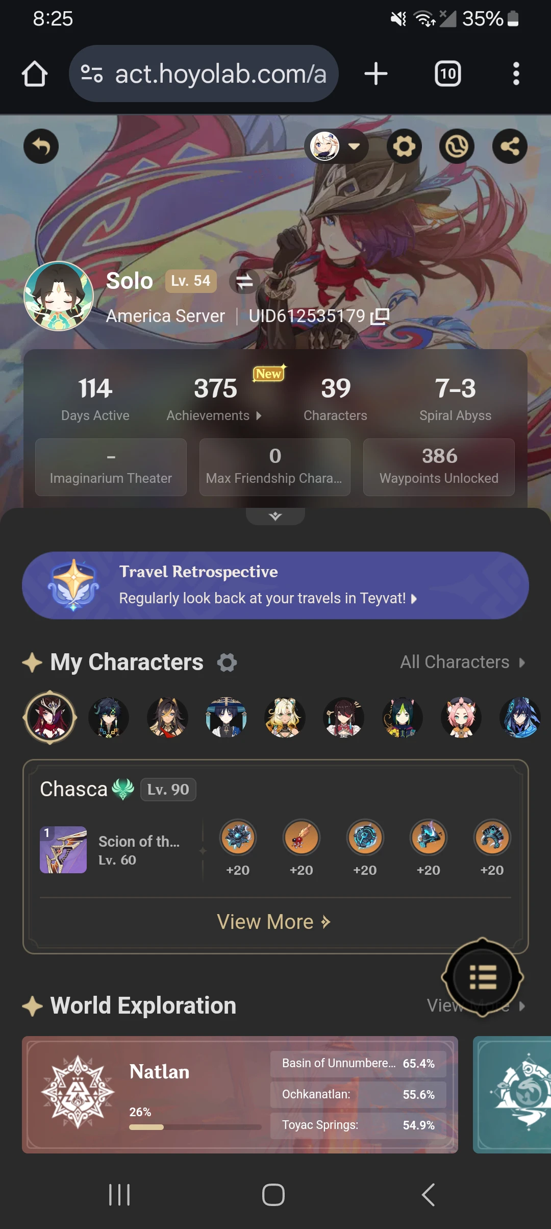 Progress? I Think my alt account is looking good time wise Genshin Impact | HoYoLAB