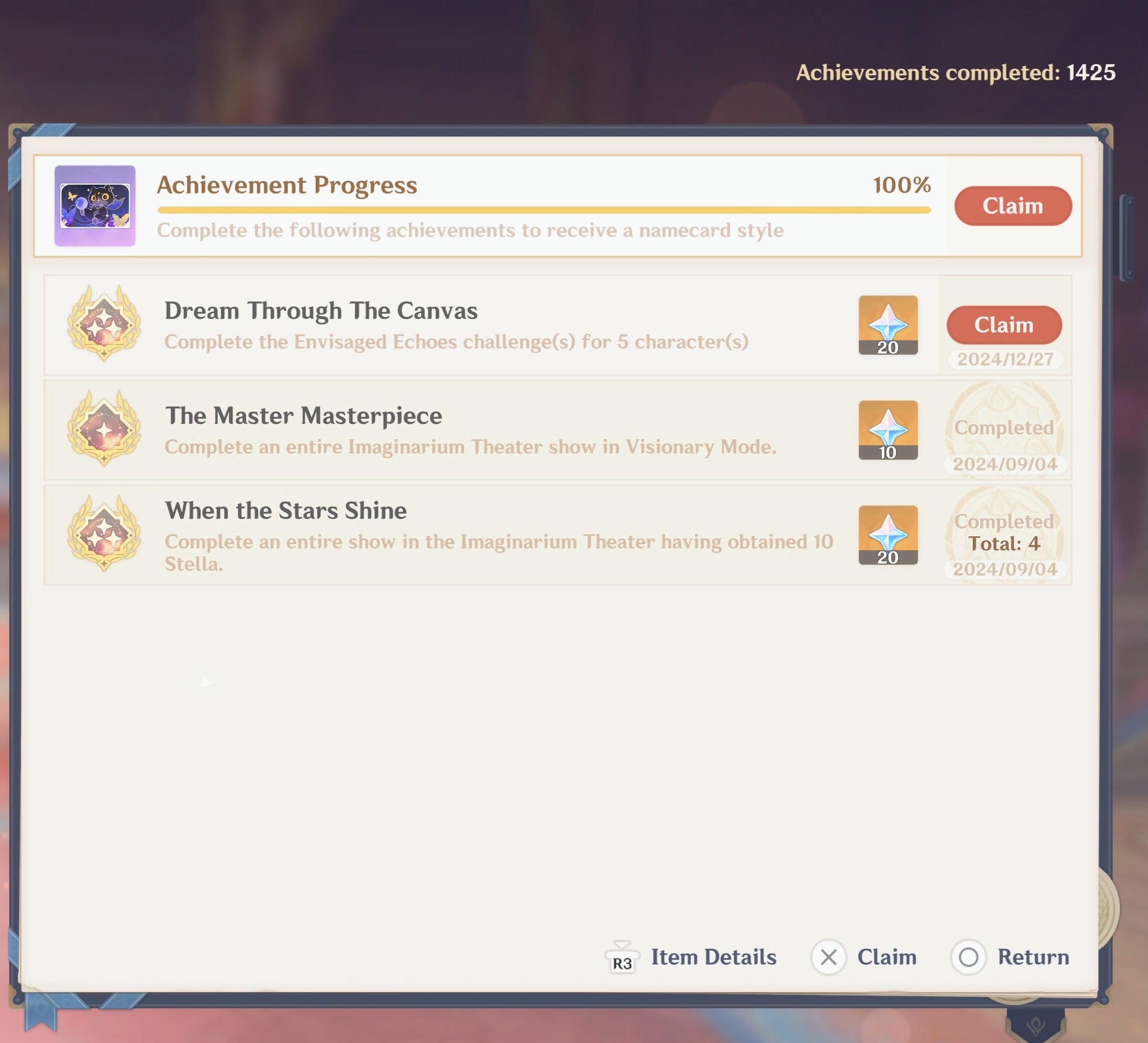 Achievement Progress (5.2) Genshin Impact | HoYoLAB
