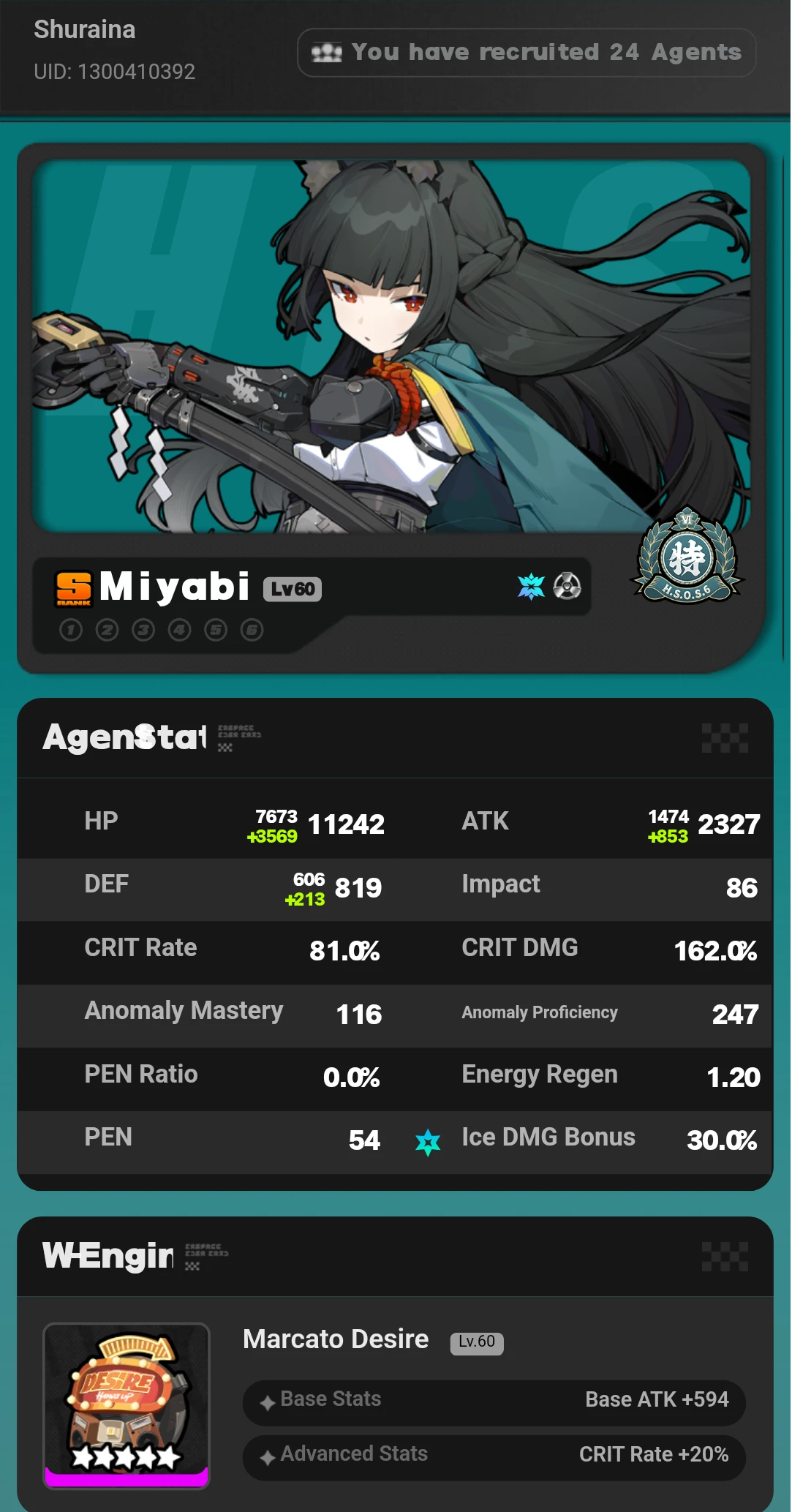 Miyabi with free-engine 1:2 ratio Zenless Zone Zero | HoYoLAB