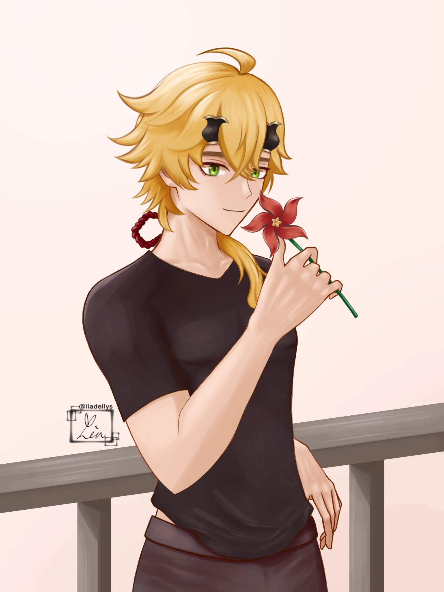 My first art of Thoma Genshin Impact | HoYoLAB