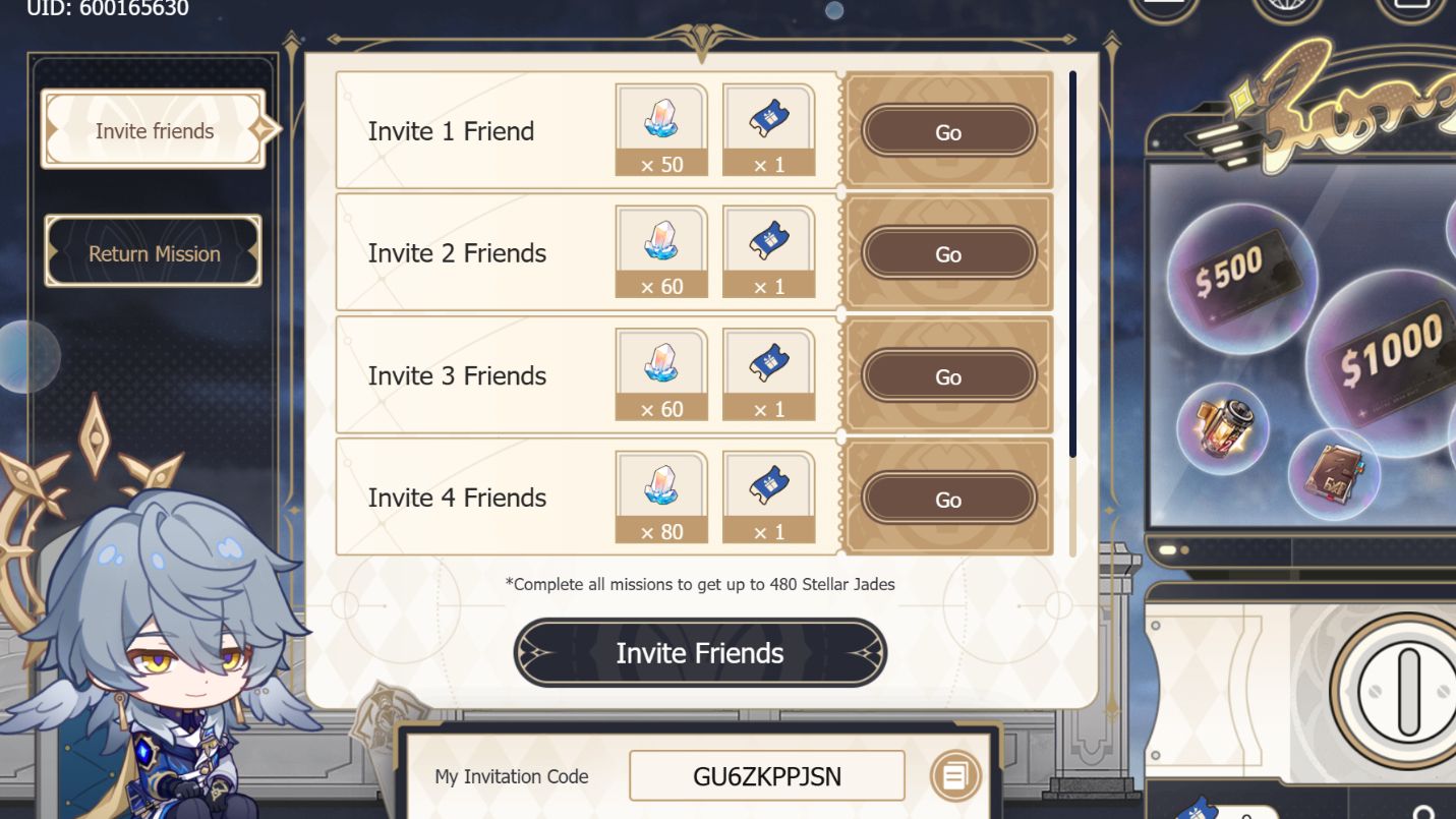 My invite code for the HSR event! Honkai: Star Rail | HoYoLAB