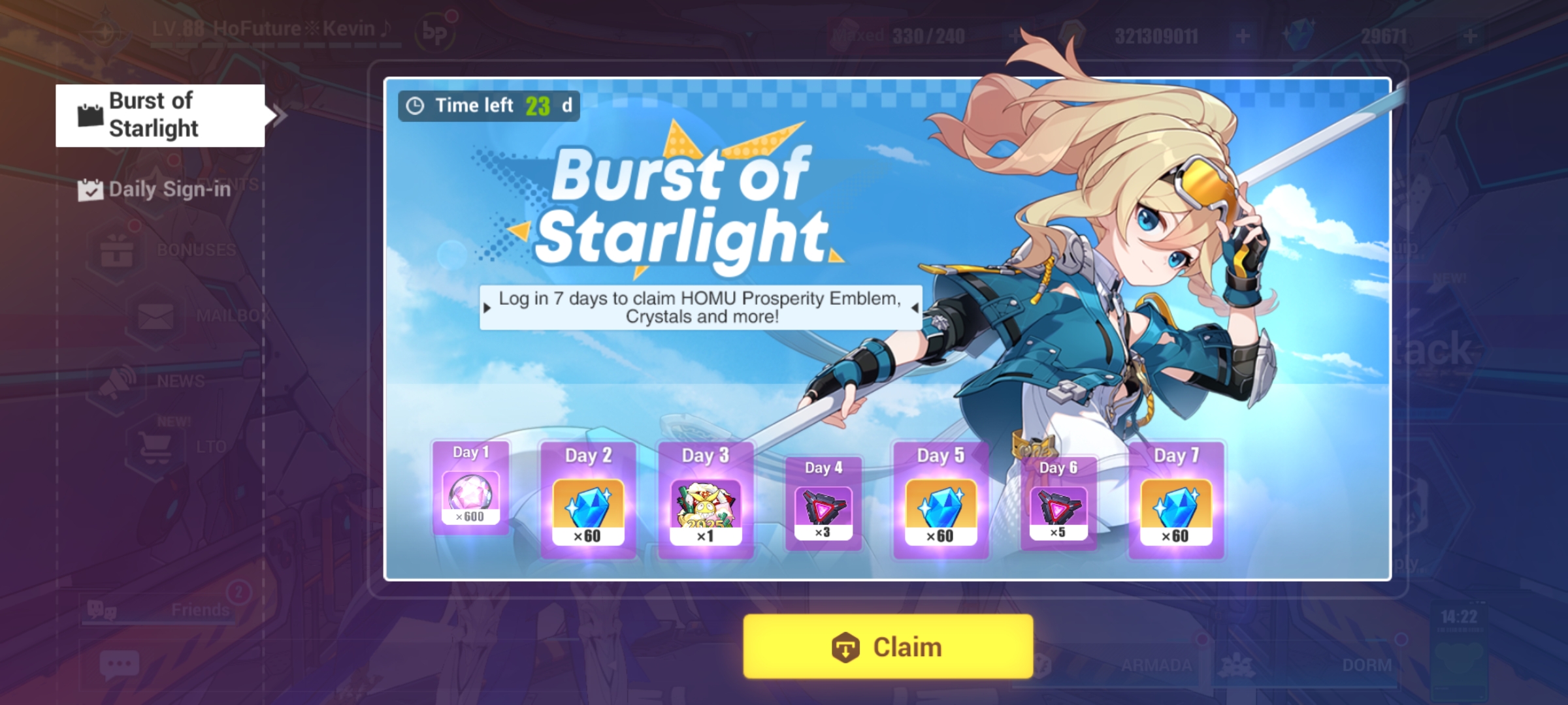 HI3rd Burst of Starlight Login Bonus (2024-2025) Honkai Impact 3rd ...