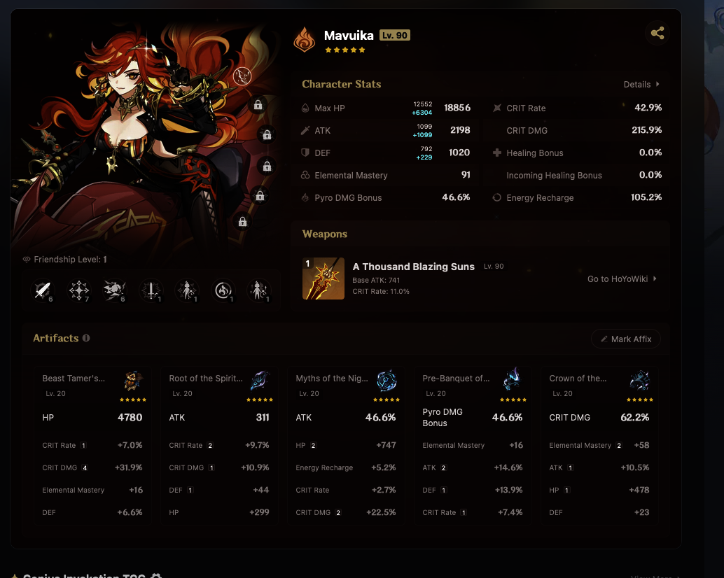 my pyro archon build Genshin Impact | HoYoLAB