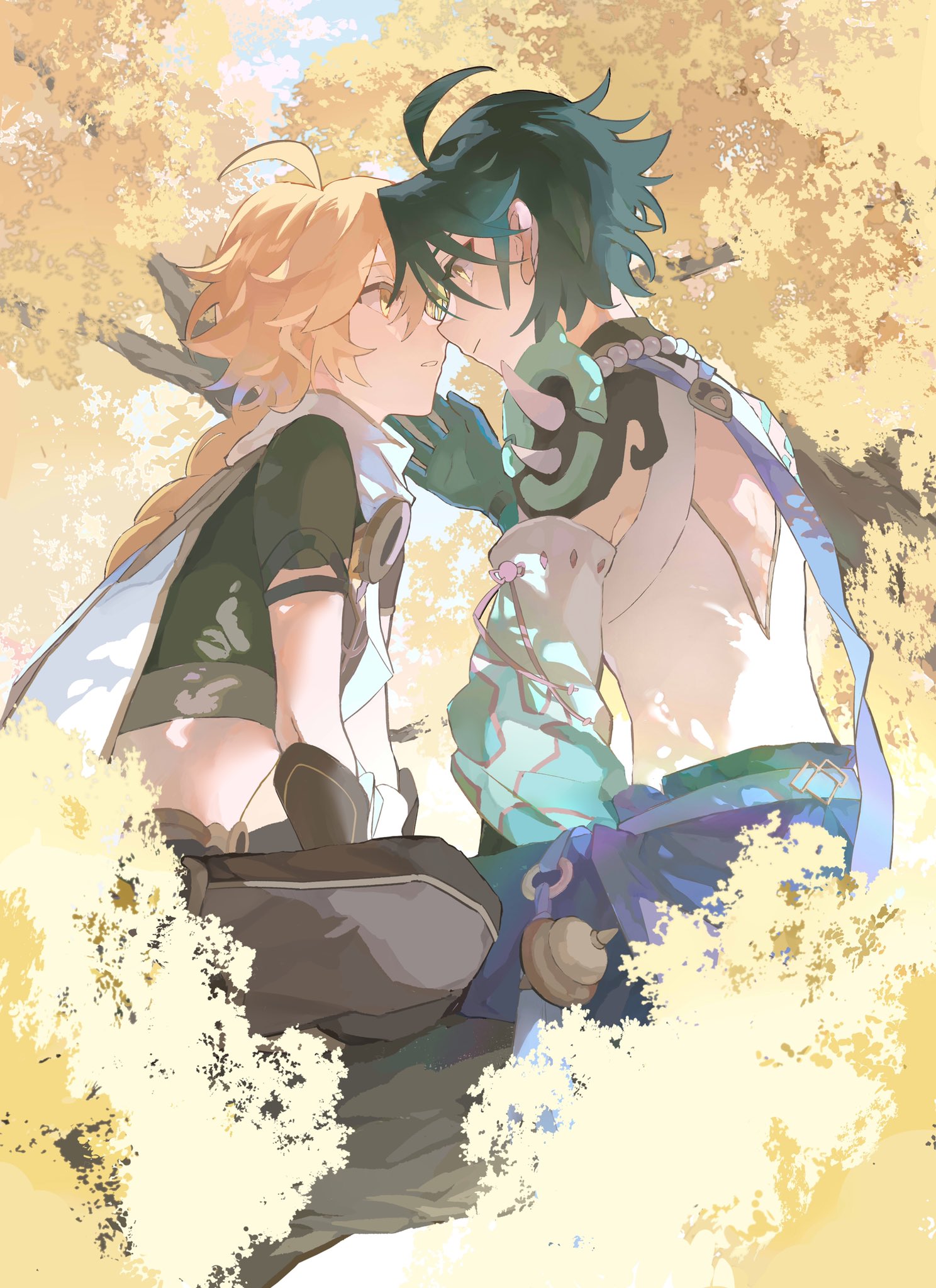 [Repost] Aether x Xiao / Xiaother Ship Art Genshin Impact | HoYoLAB