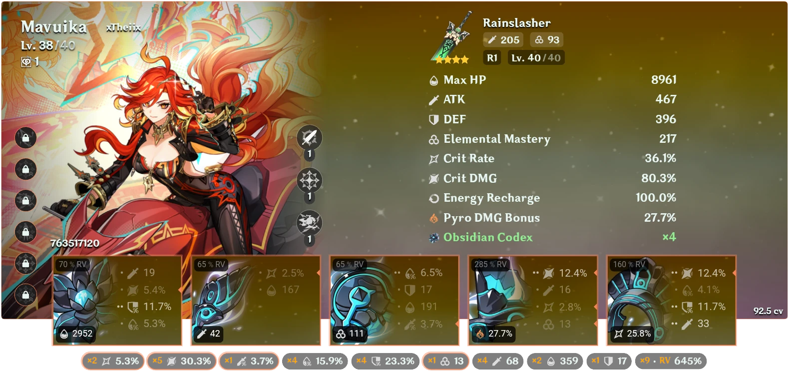 Current build on Mavuika Genshin Impact | HoYoLAB