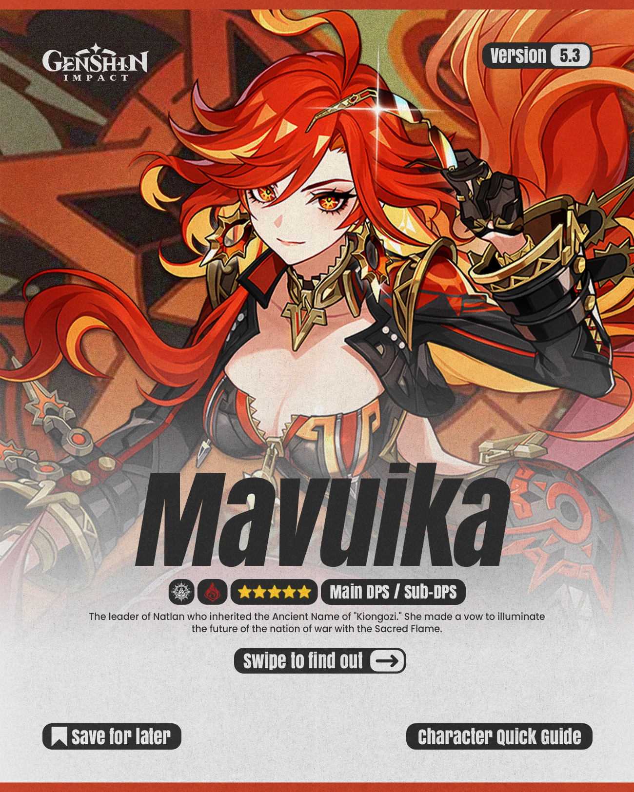Mavuika build guide ( Main dps - Sub dps ) Genshin Impact | HoYoLAB