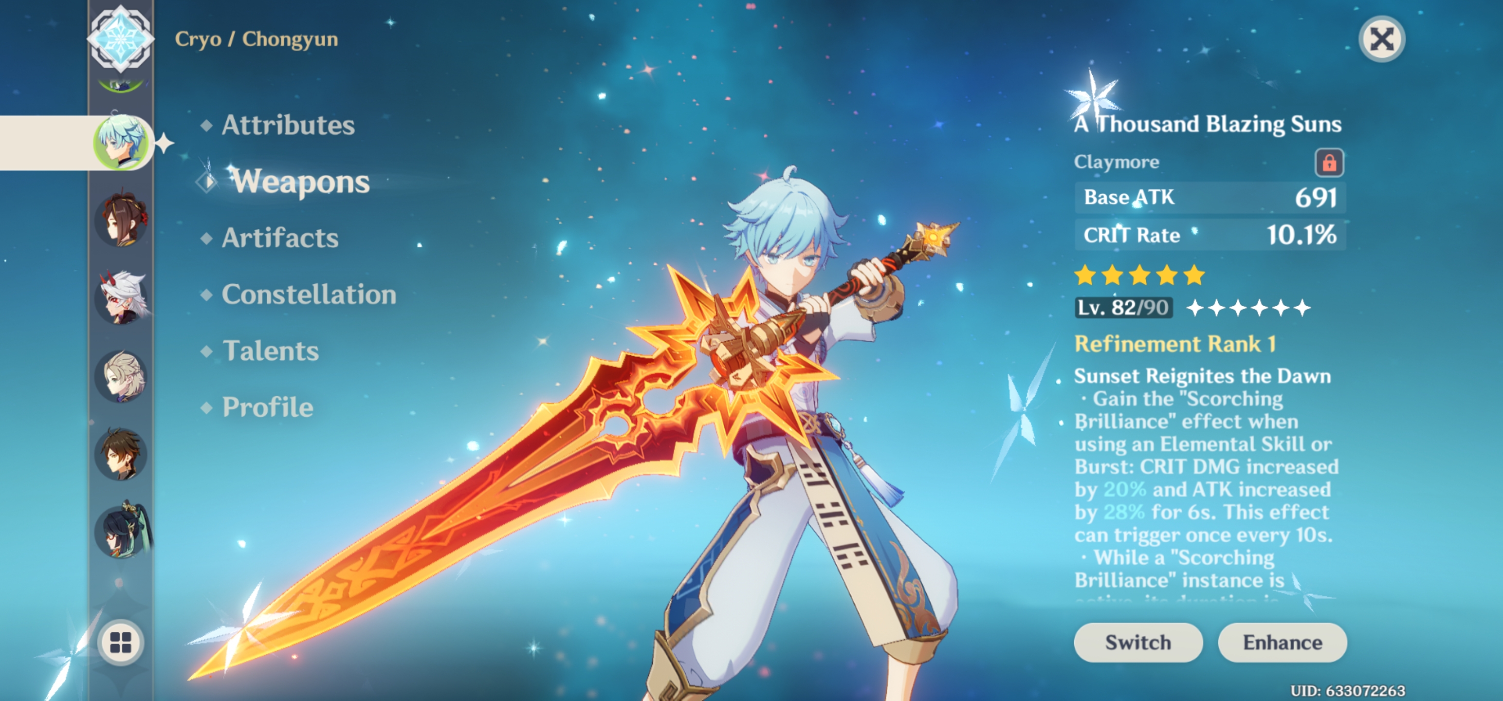 updated chongyun build! I know he needs more crit rate 🤣 Genshin Impact ...